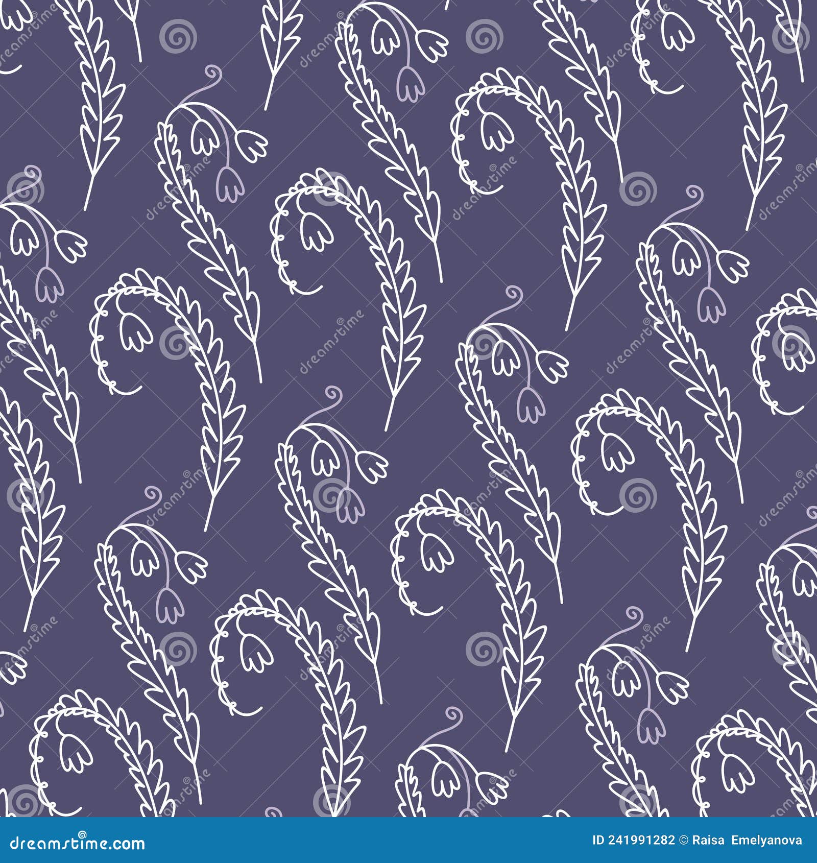 Floral Pattern. Stylized Graphic Flowers with a White Outline on a ...