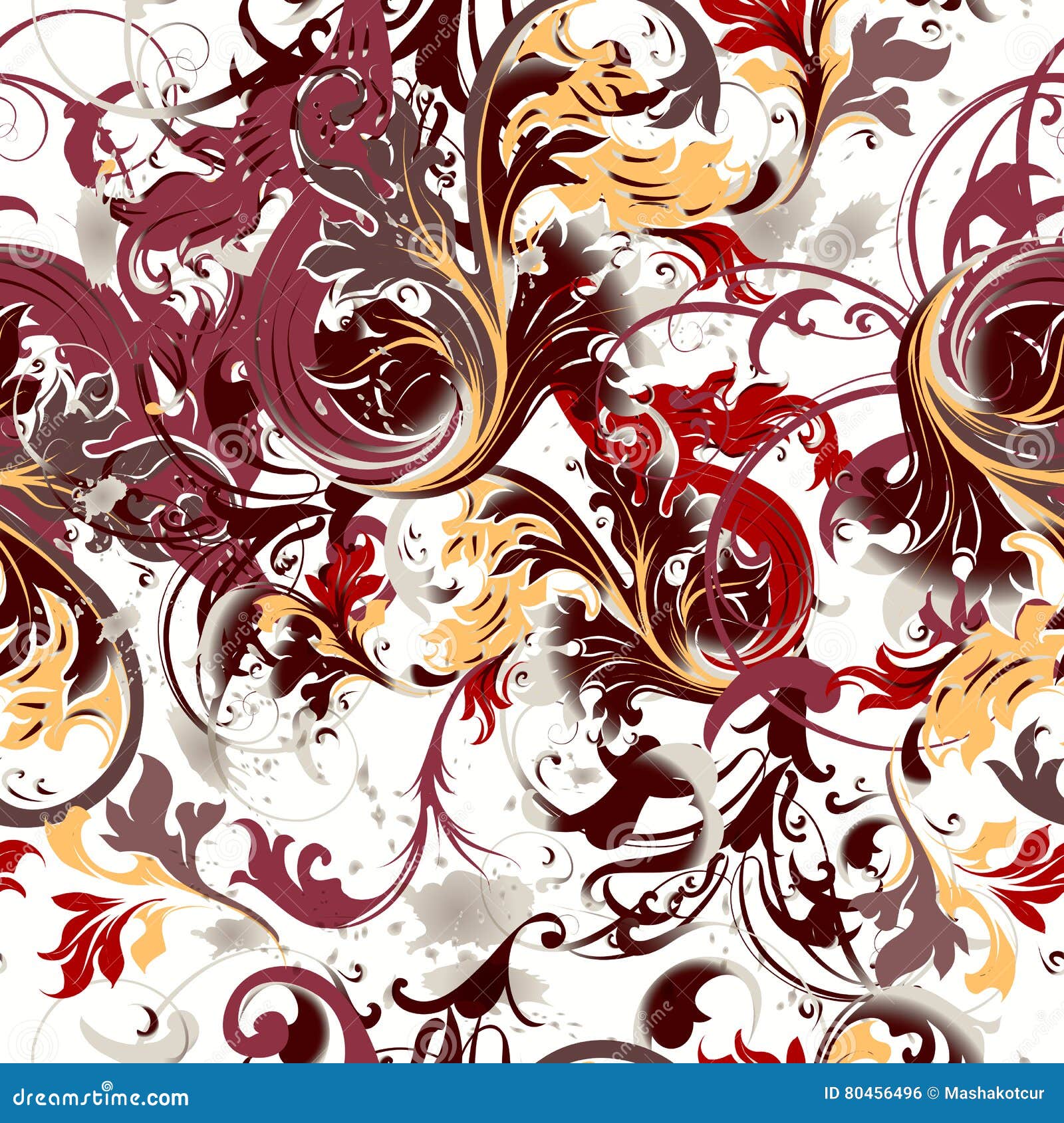 Floral Pattern with Stylized Ornament Stock Vector - Illustration of ...