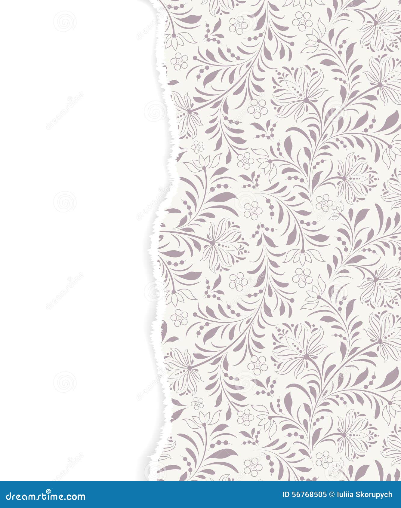 Floral Pattern with Torn Paper Stock Vector - Illustration of color ...