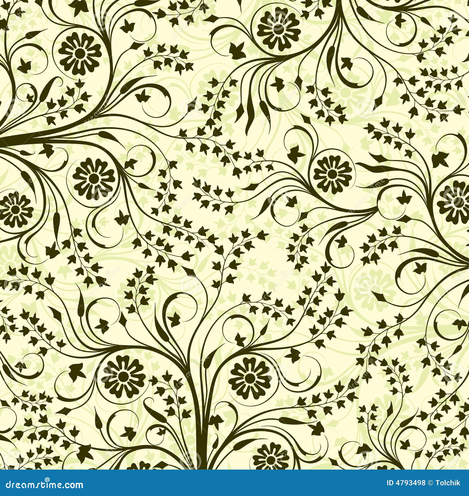 Floral pattern, vector stock vector. Illustration of flower - 4793498