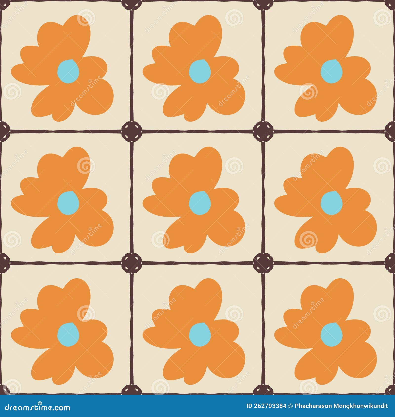 Floral Pattern, Vintage Geometric Pattern. Retro Style and Aesthetic ...