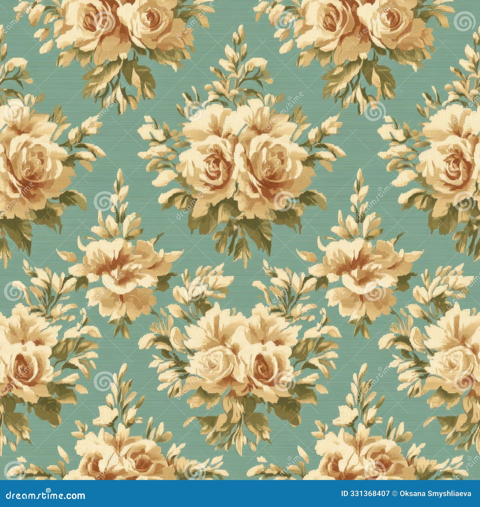 Floral Pattern Vintage Wallpaper with Rose Motifs Stock Image - Image ...