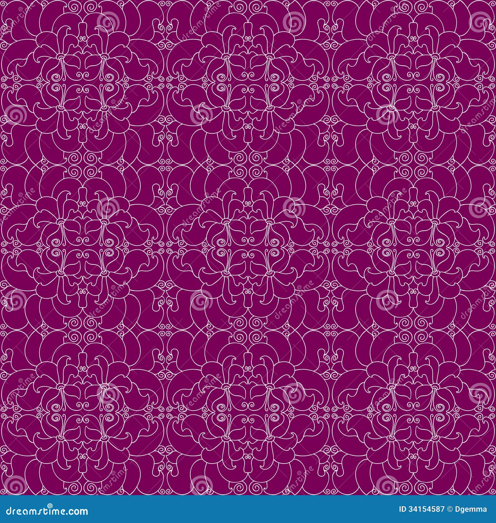 Floral Pattern on the Violet Background Stock Vector - Illustration of ...