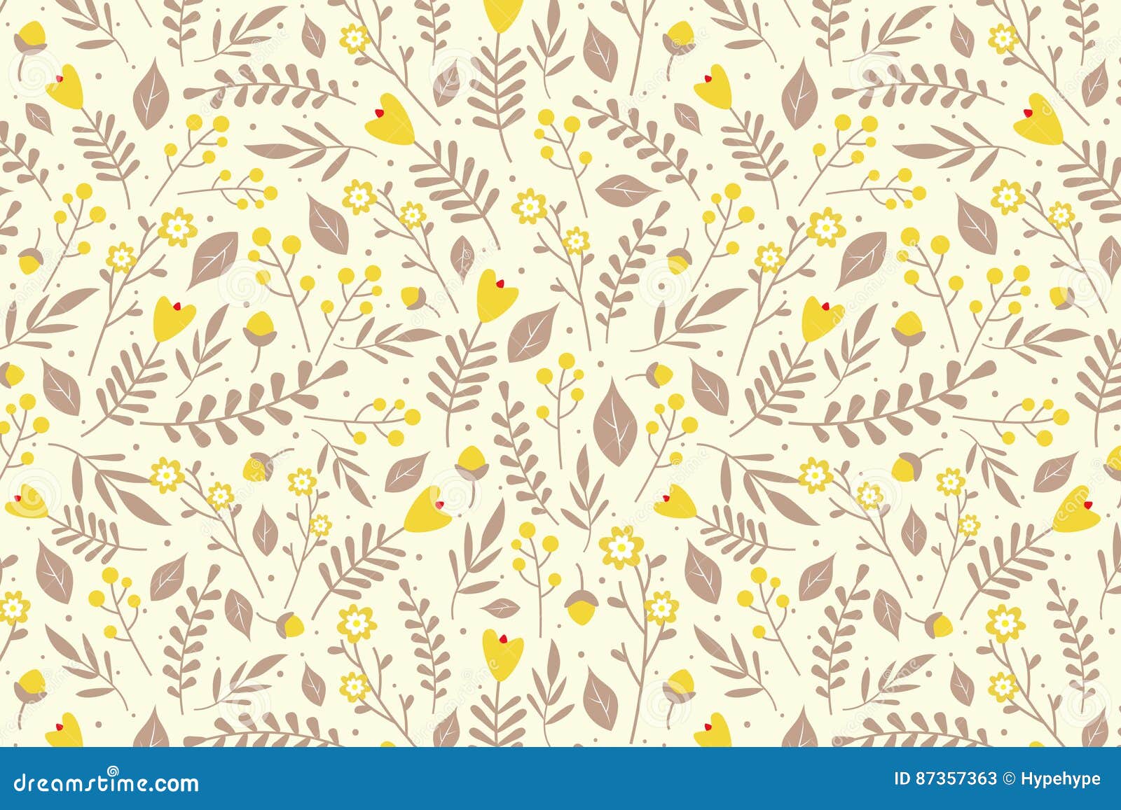 Floral Pattern with Yellow Flowers Stock Vector - Illustration of cute ...