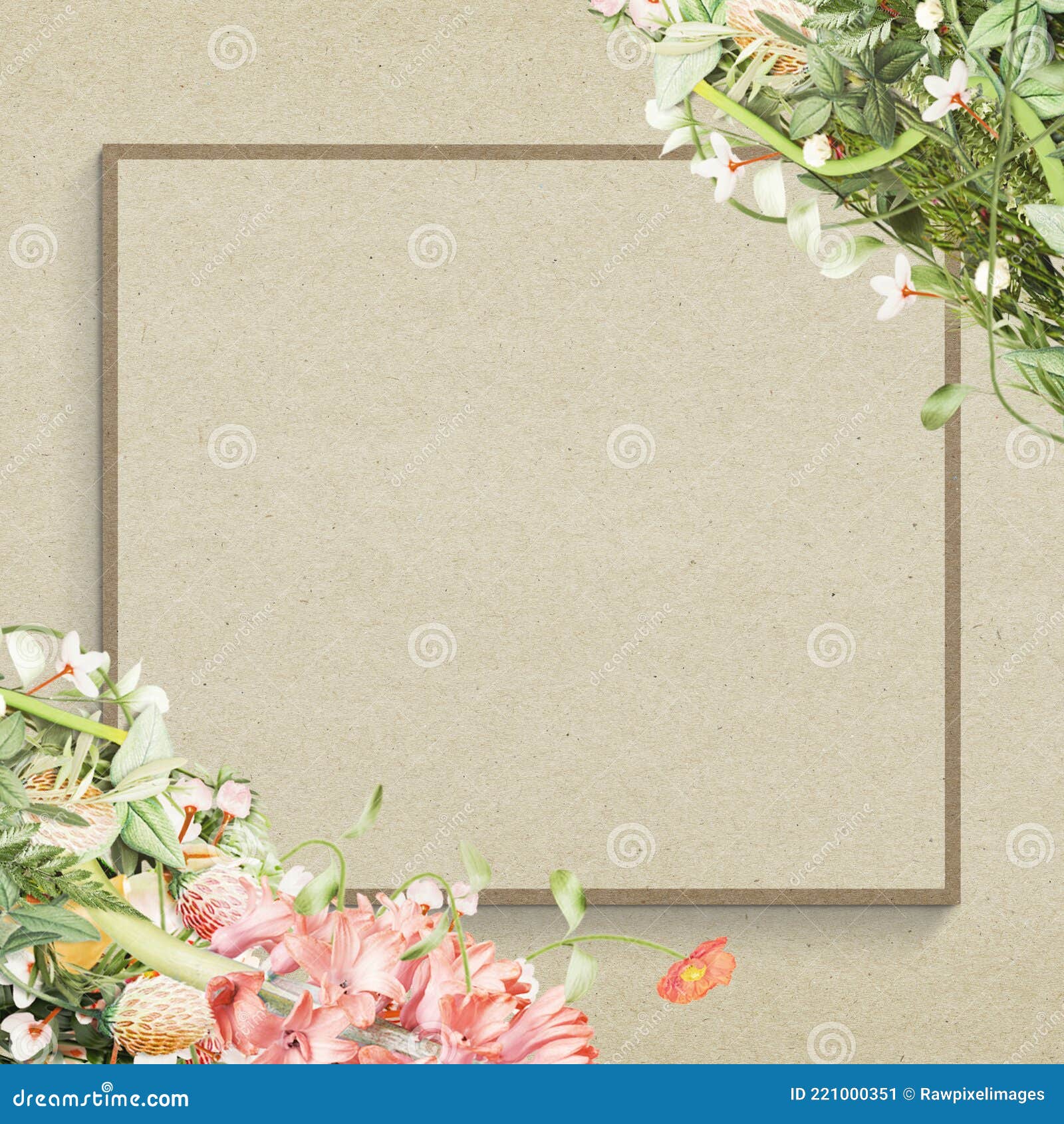 Floral Patterned Summer Frame Design Element Stock Illustration ...