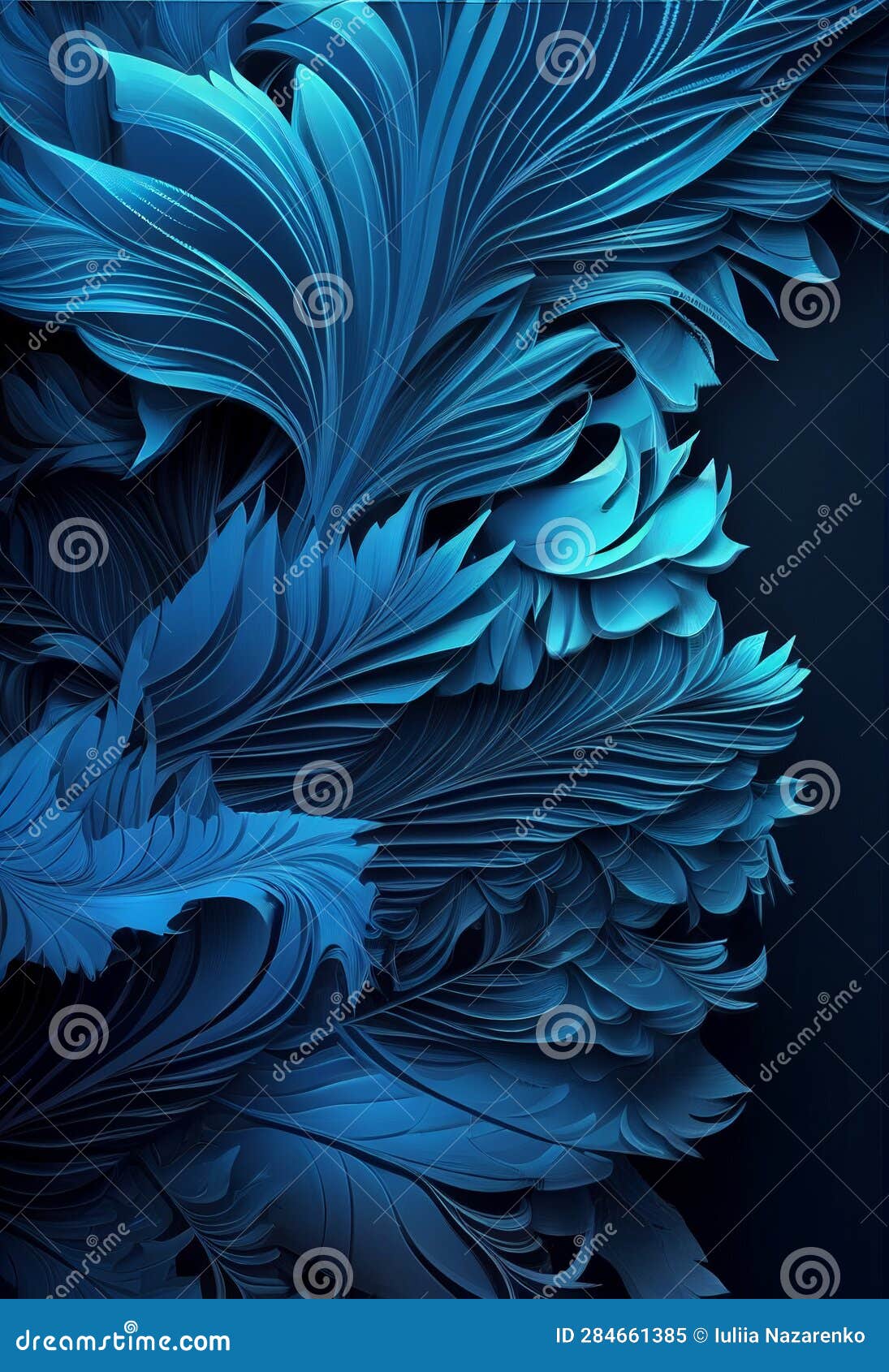 Floral Patterns in Blue. AI Generated Stock Illustration - Illustration ...