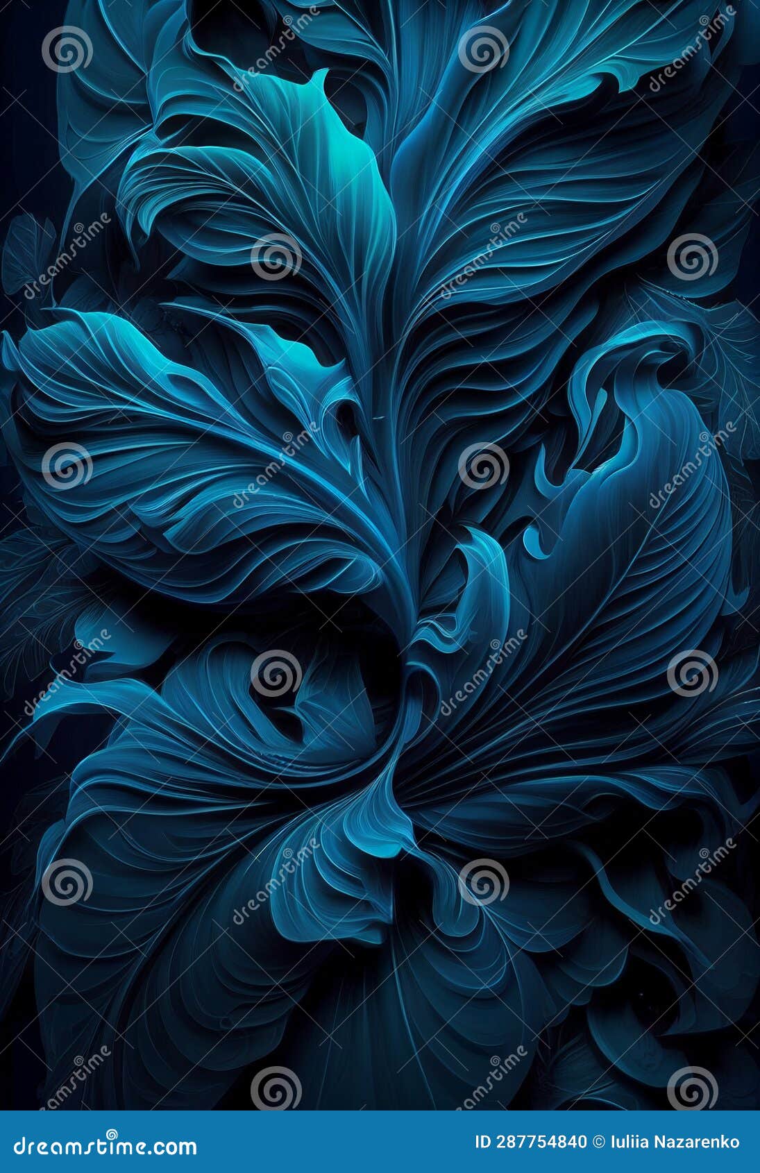 Floral Patterns in Blue. AI Generated Stock Photo - Image of floral ...
