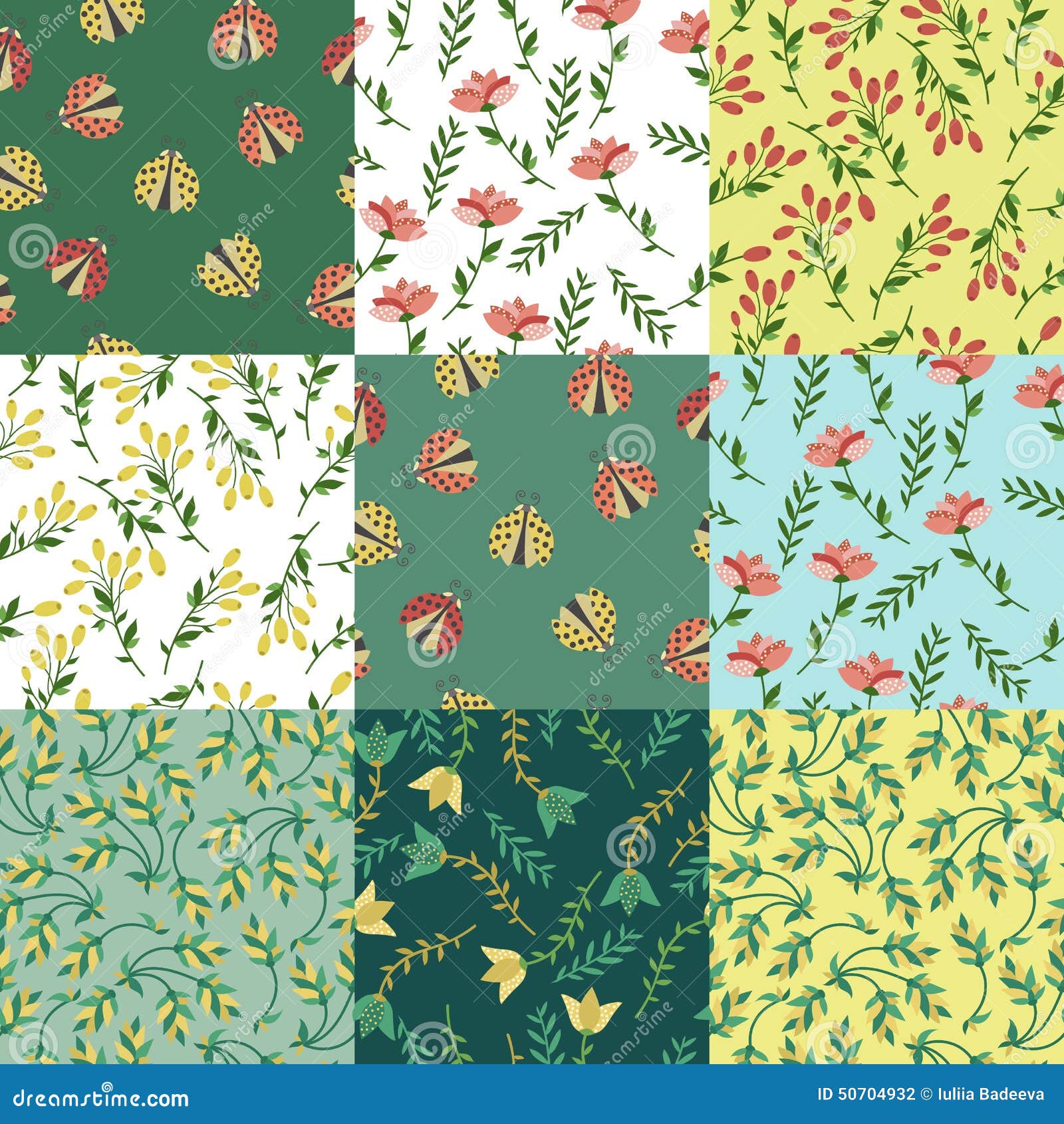 Floral patterns set stock vector. Illustration of cover - 50704932