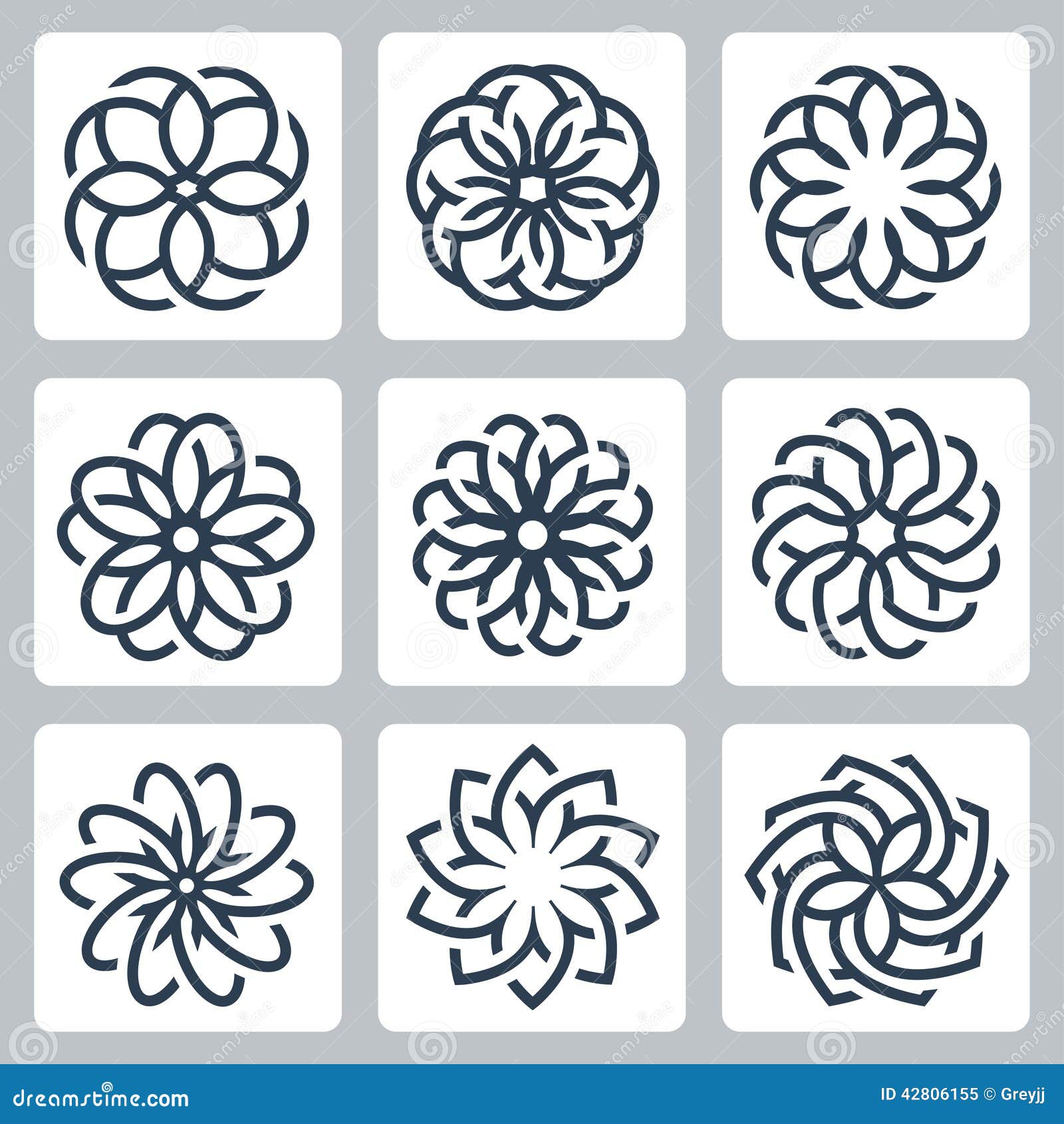 Floral Patterns Vector Icons Stock Vector - Illustration of vector ...
