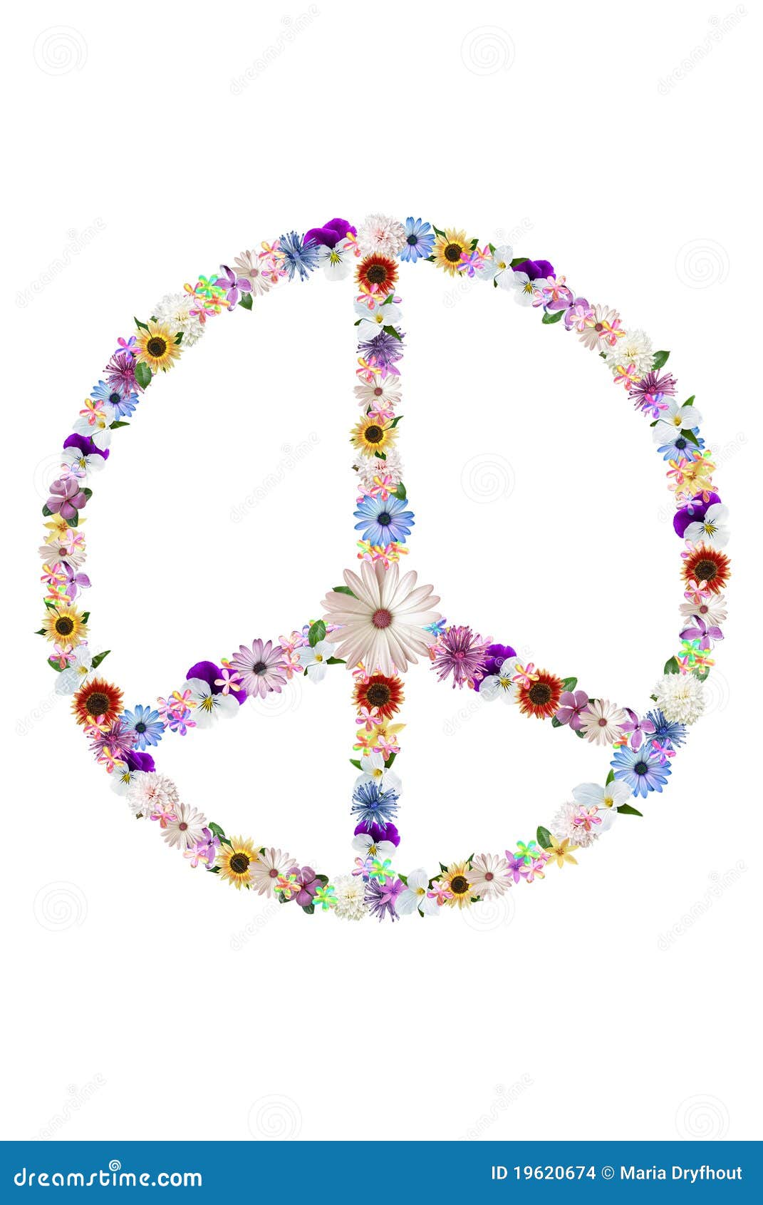 Floral Peace Sign stock illustration. Illustration of daisy - 19620674