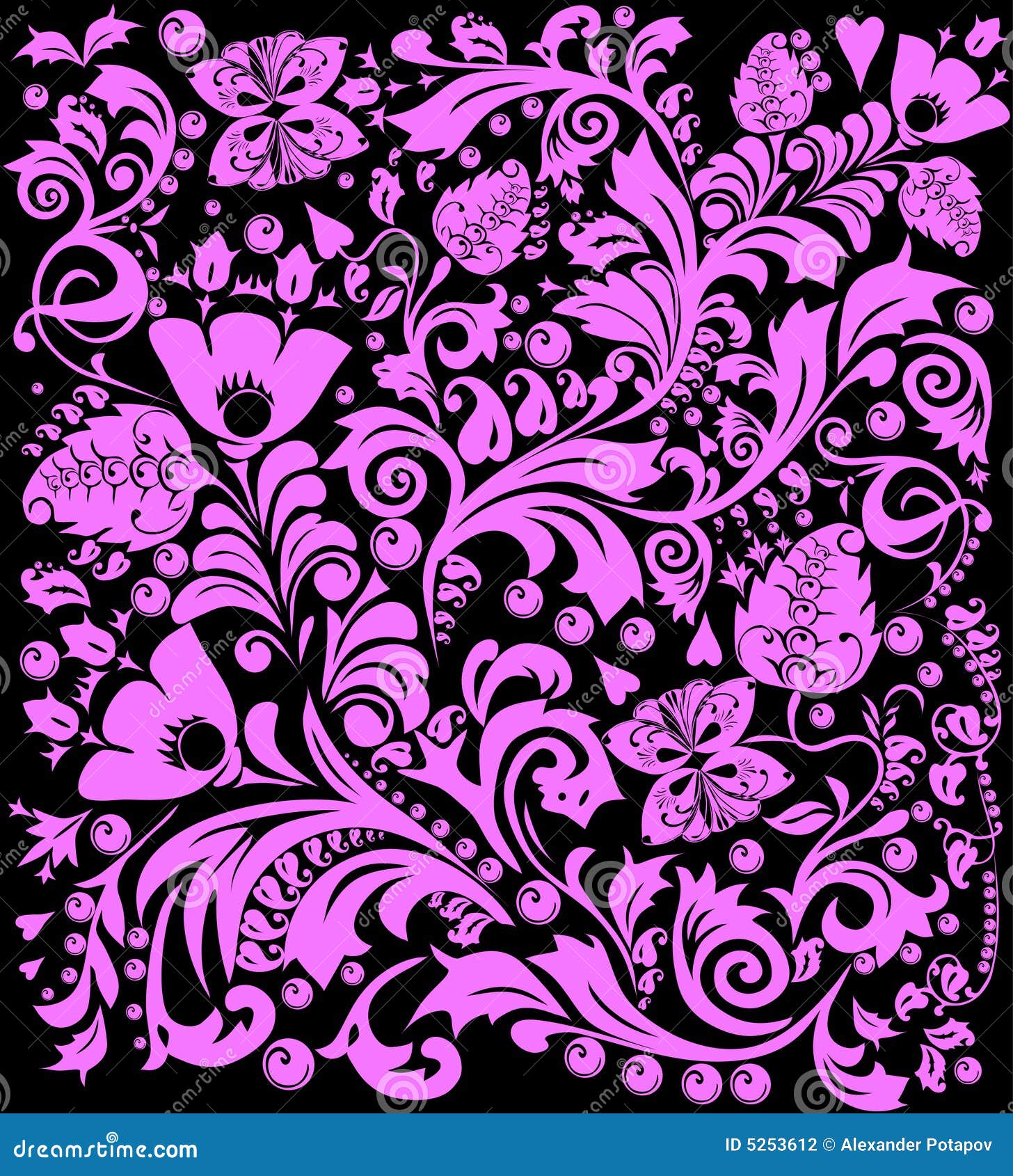 Floral pink design stock vector. Illustration of pattern - 5253612