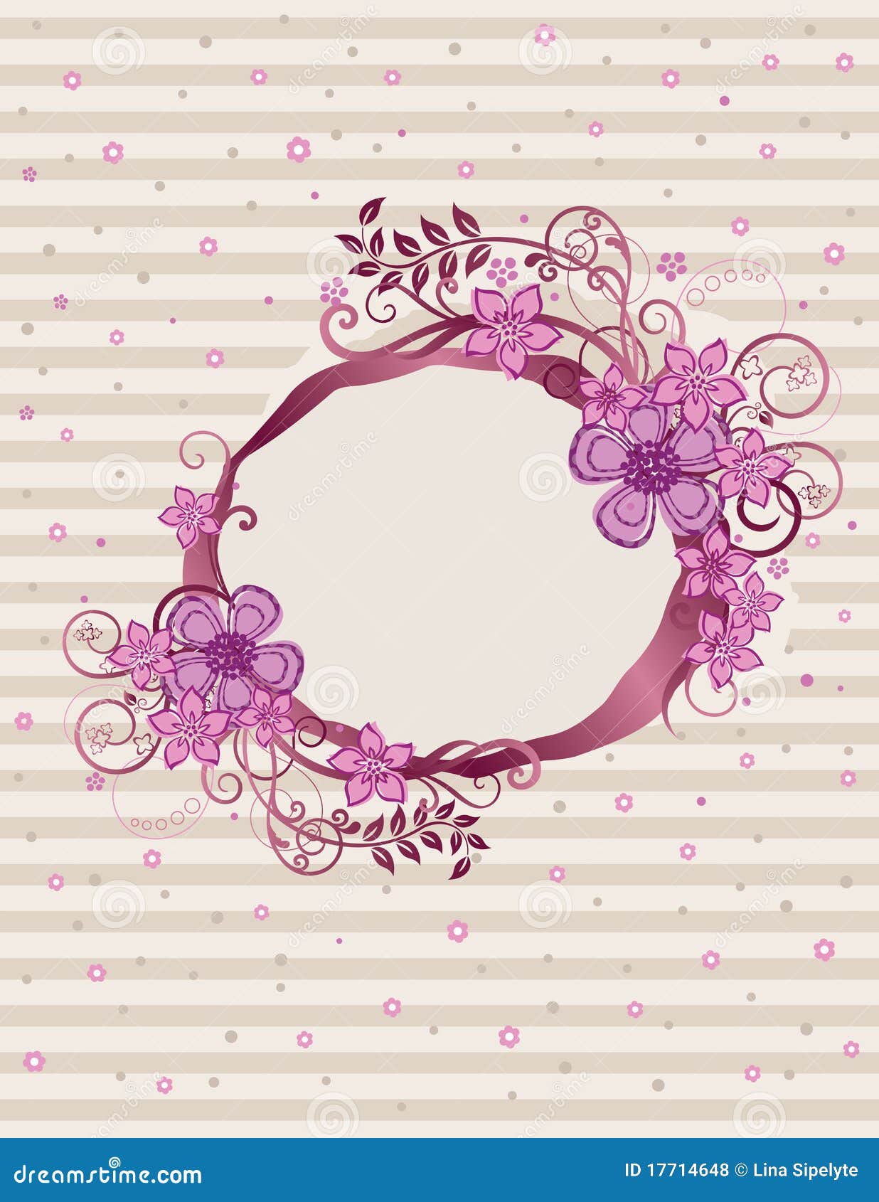 Pink Oval Tulips Flower Frame Border Royalty-Free Illustration ...