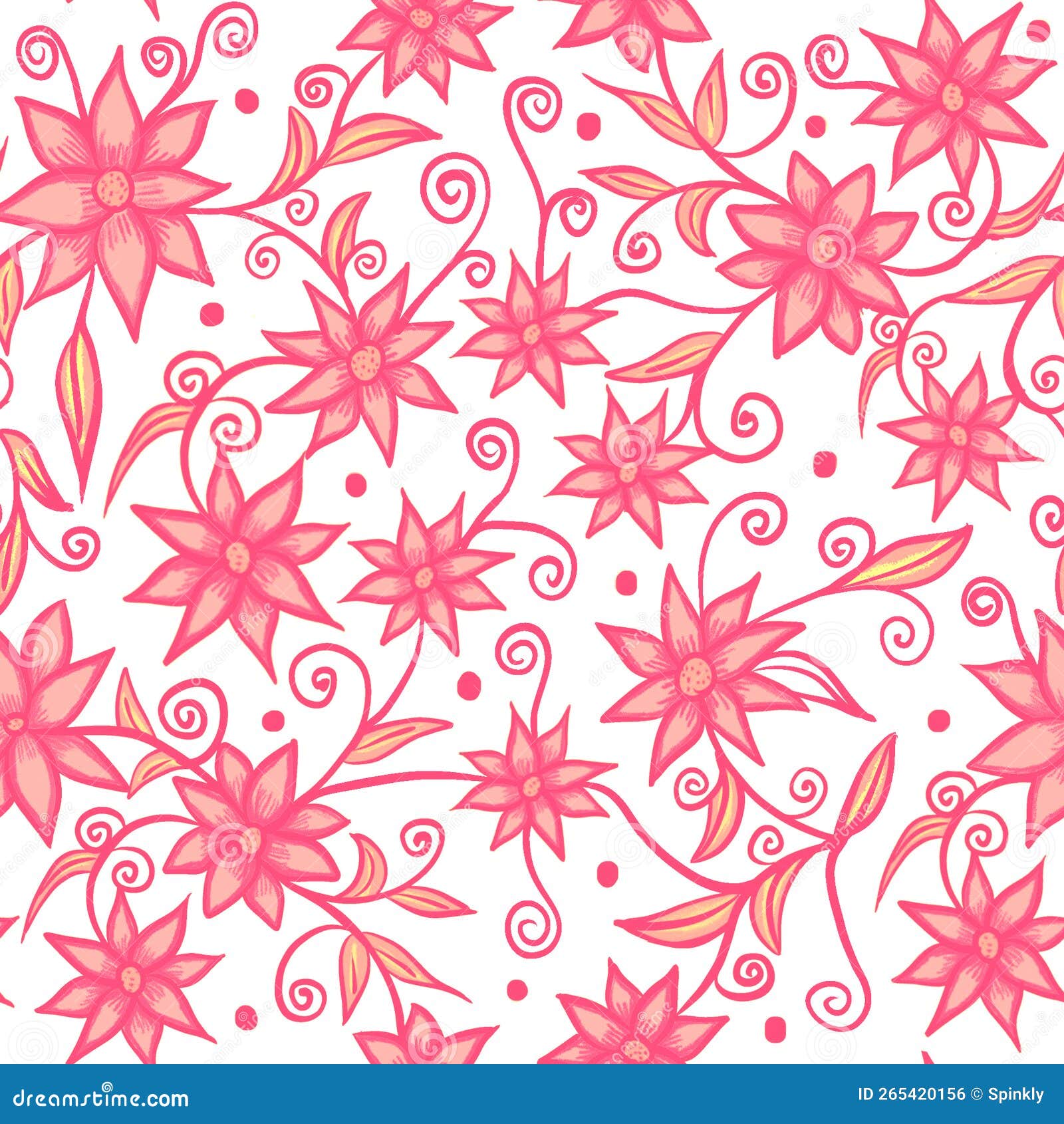 Floral Pink Seamless Pattern Background Wallpaper for Designs Stock ...