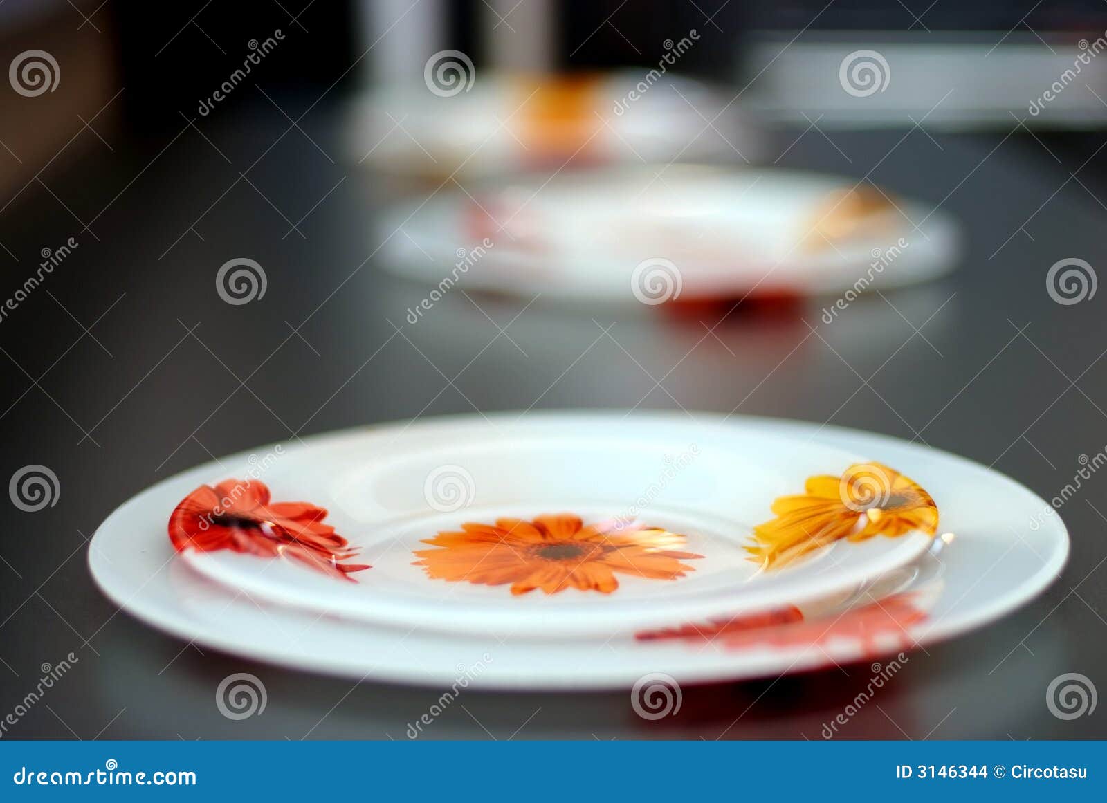 Floral plates , low depth stock photo. Image of artistic - 3146344