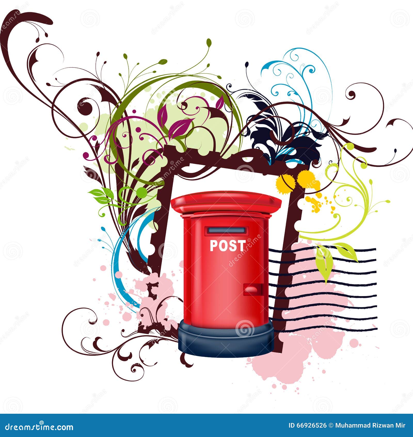 Floral Post/Letter Box Vector Design Stock Vector - Illustration of ...