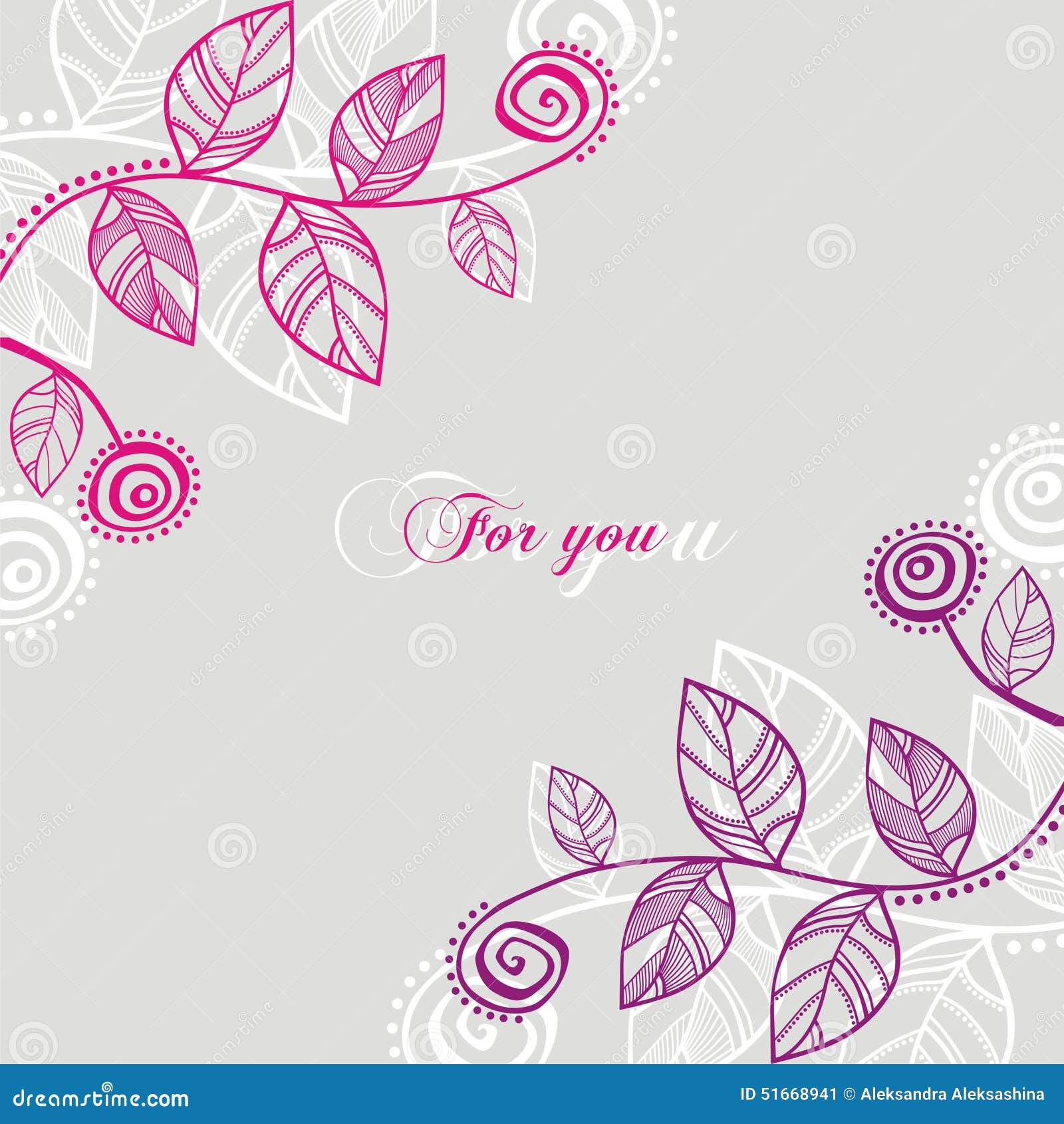 Floral postcard stock vector. Illustration of postcard - 51668941