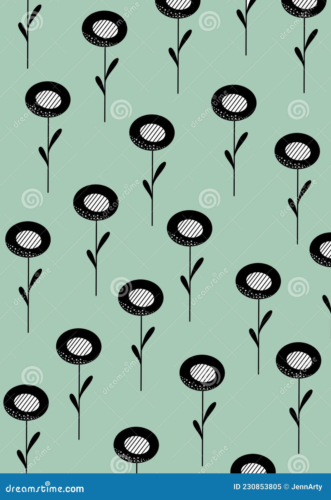 Floral Print Pattern Botanical Simple Stock Illustration - Illustration ...