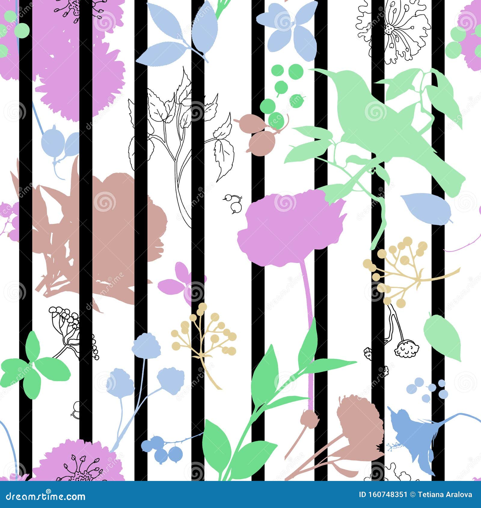 Floral print stripe stock illustration. Illustration of background ...