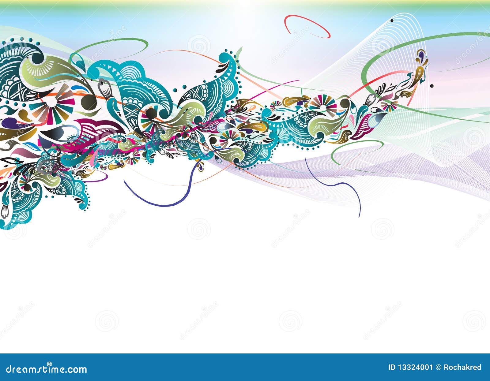 Floral Rainbow Color Design Stock Illustration - Illustration of ...