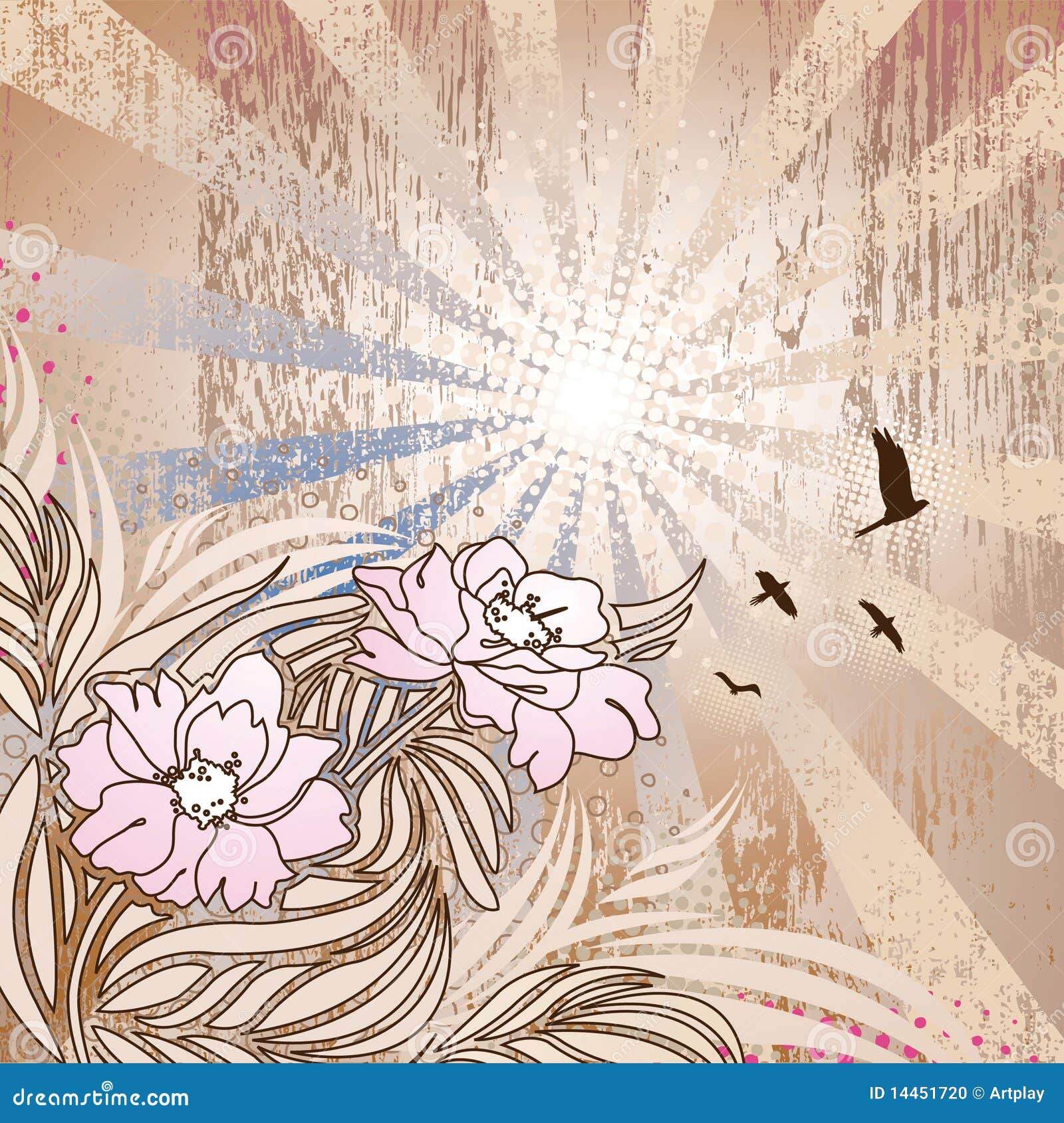 Floral Rays stock vector. Illustration of blue, floral - 14451720