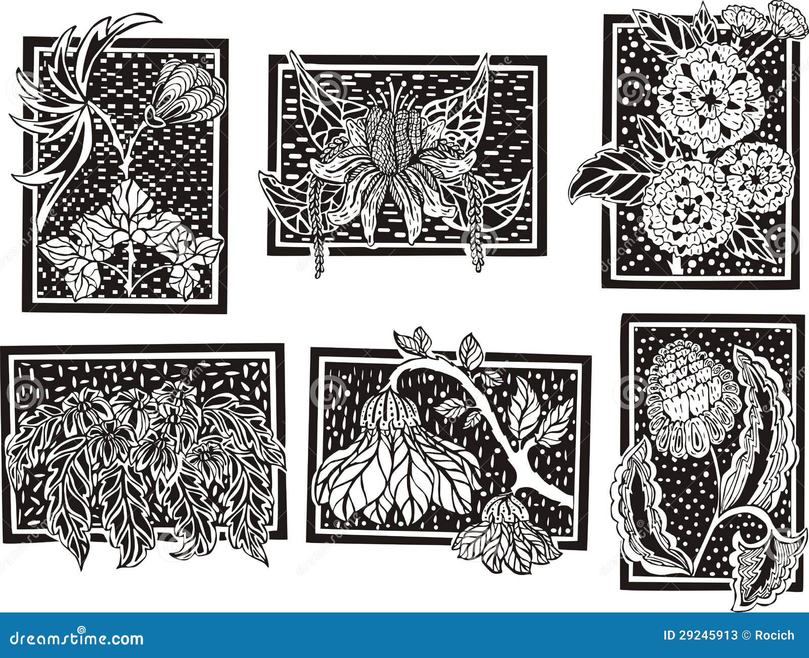 Floral rectangle patterns stock vector. Illustration of deco - 29245913