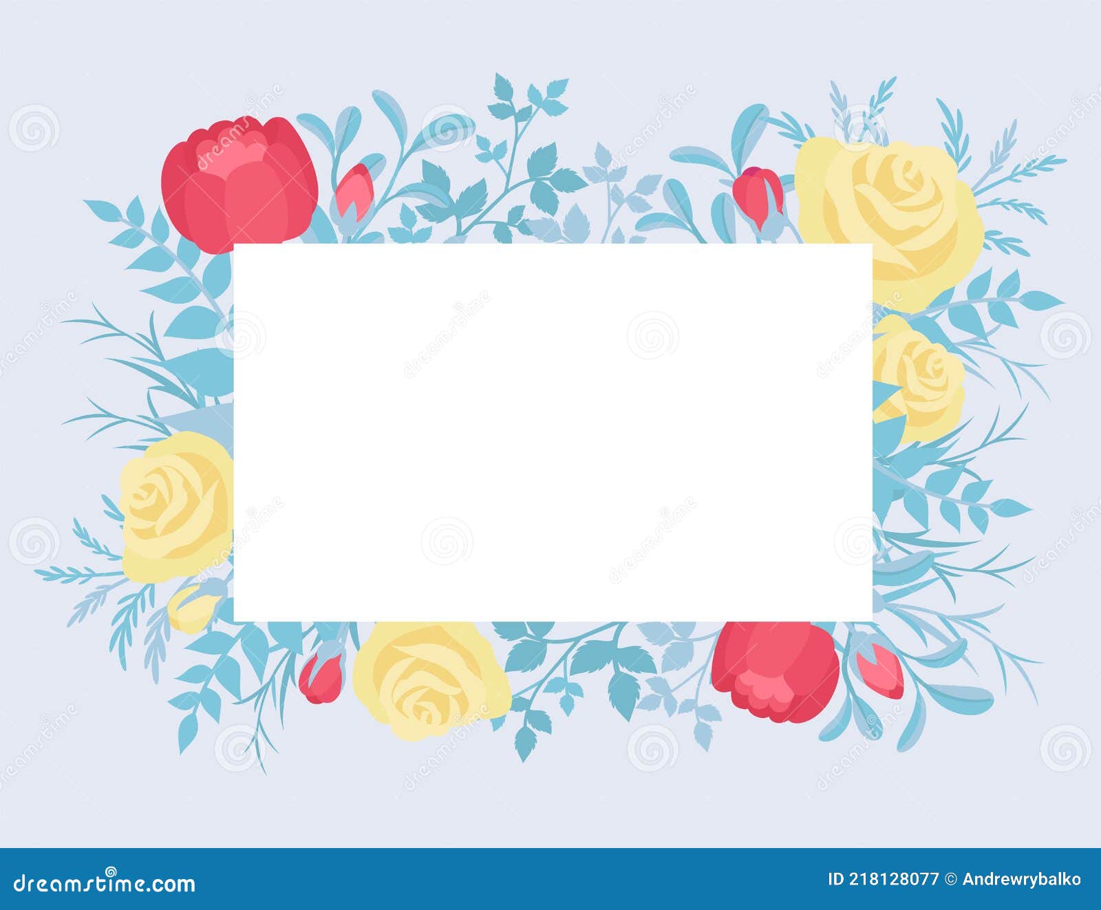 Floral Rectangular Frame, Beautiful Flower Design Stock Vector ...