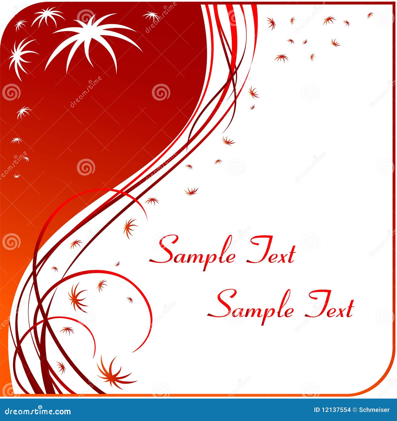 Floral Red Card stock illustration. Illustration of card - 12137554