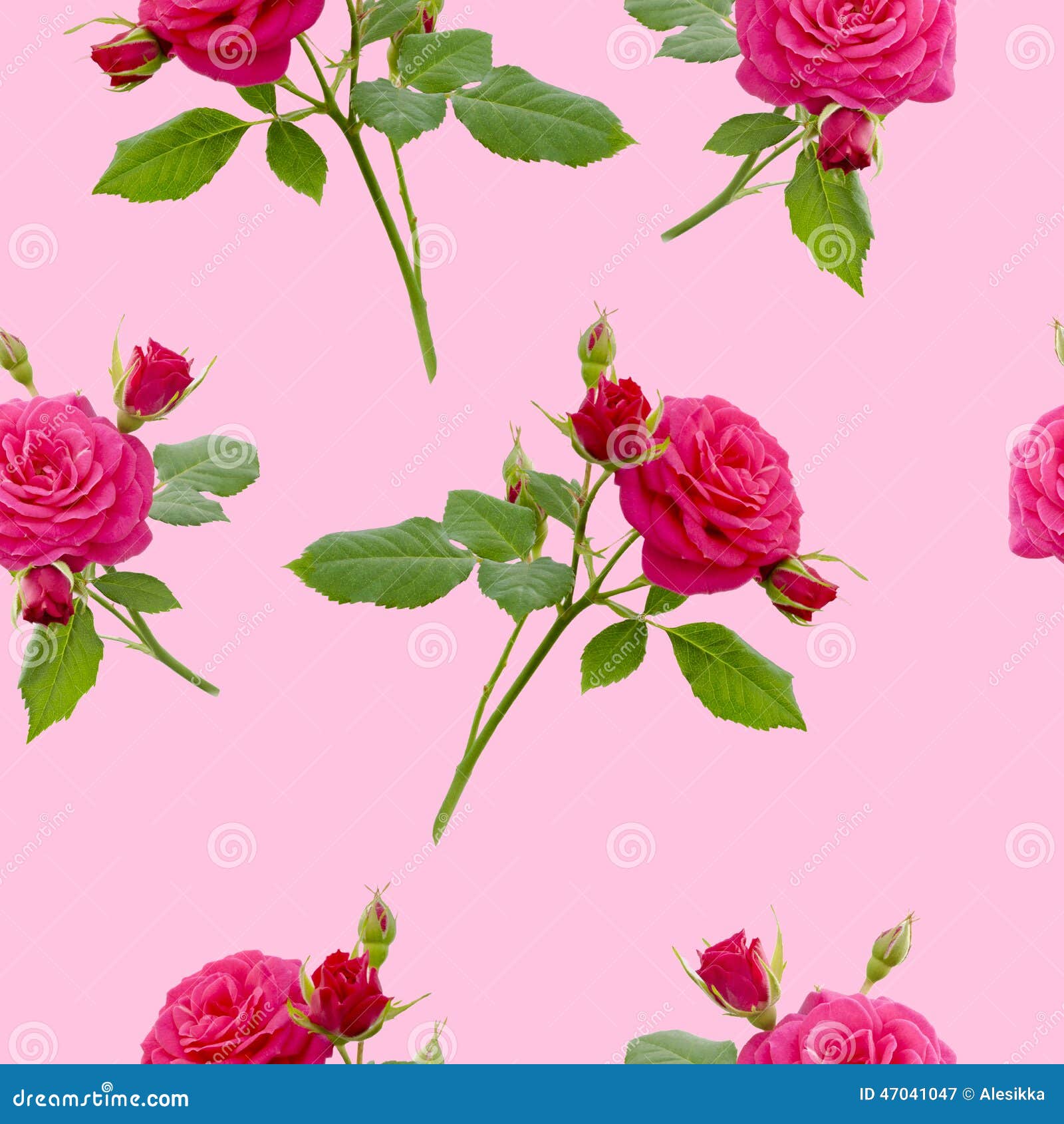 Floral Red Rose Seamless Pattern Stock Image - Image of nature, petal ...
