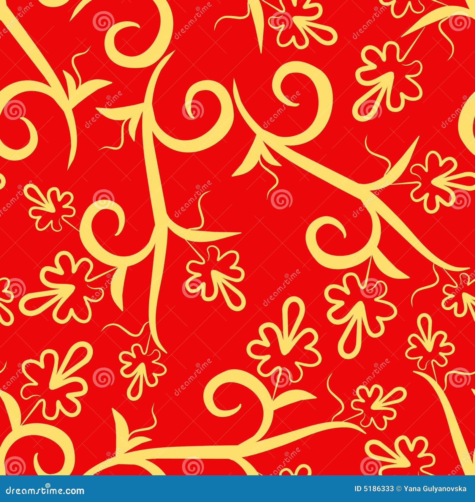 Floral Red Seamless Pattern Stock Vector - Illustration of beauty ...