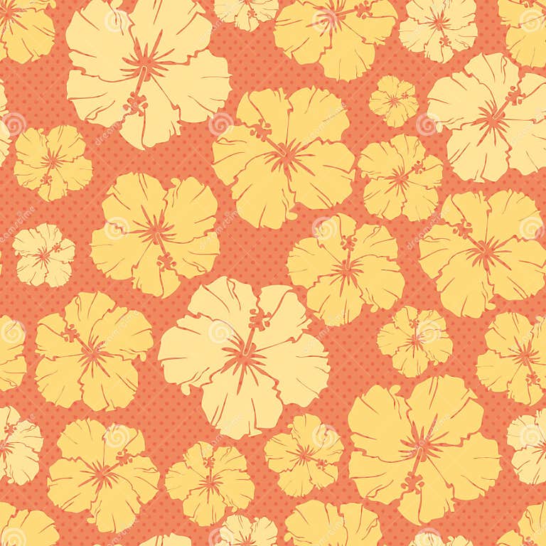 Floral Repeating Pattern of a Hibiscus Flower. Stock Illustration ...