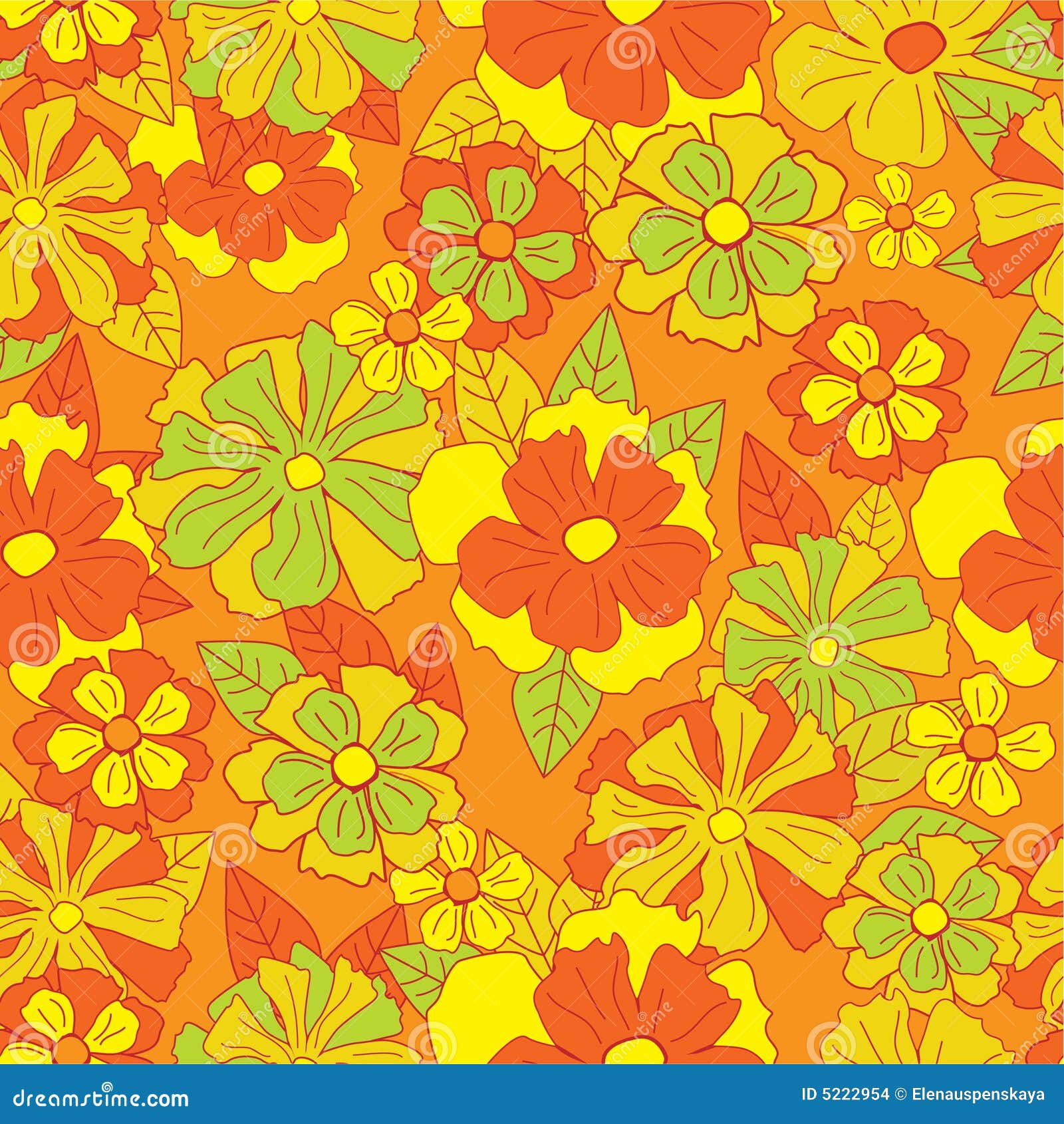 Floral retro pattern stock vector. Illustration of decoration - 5222954