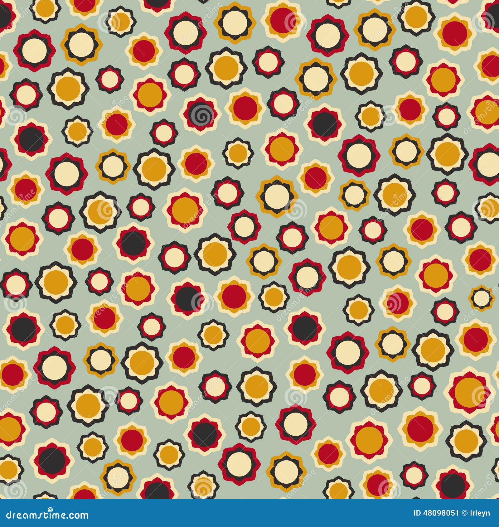 Floral retro pattern stock vector. Illustration of ornament - 48098051