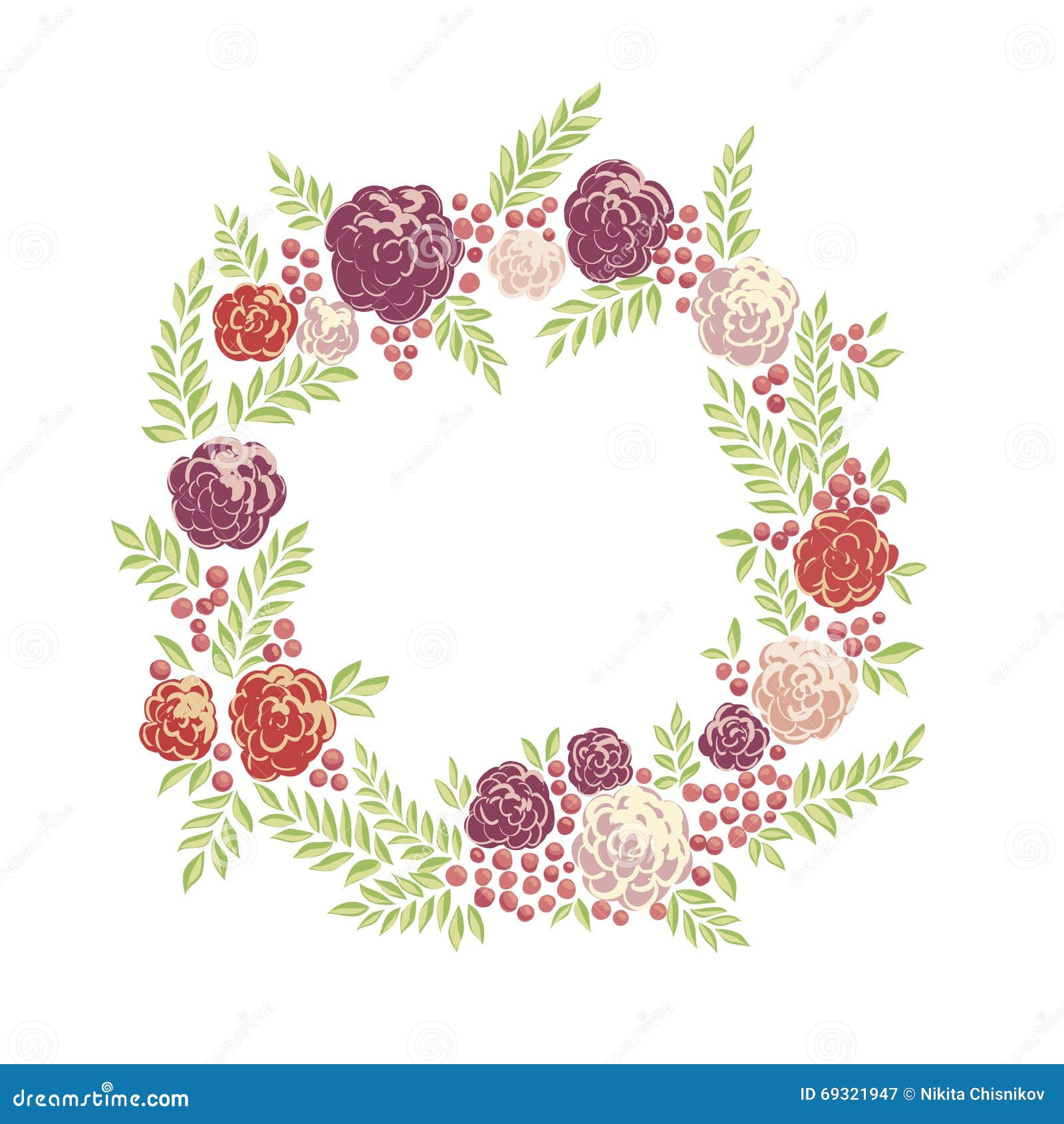 Floral ring frame stock vector. Illustration of floral - 69321947