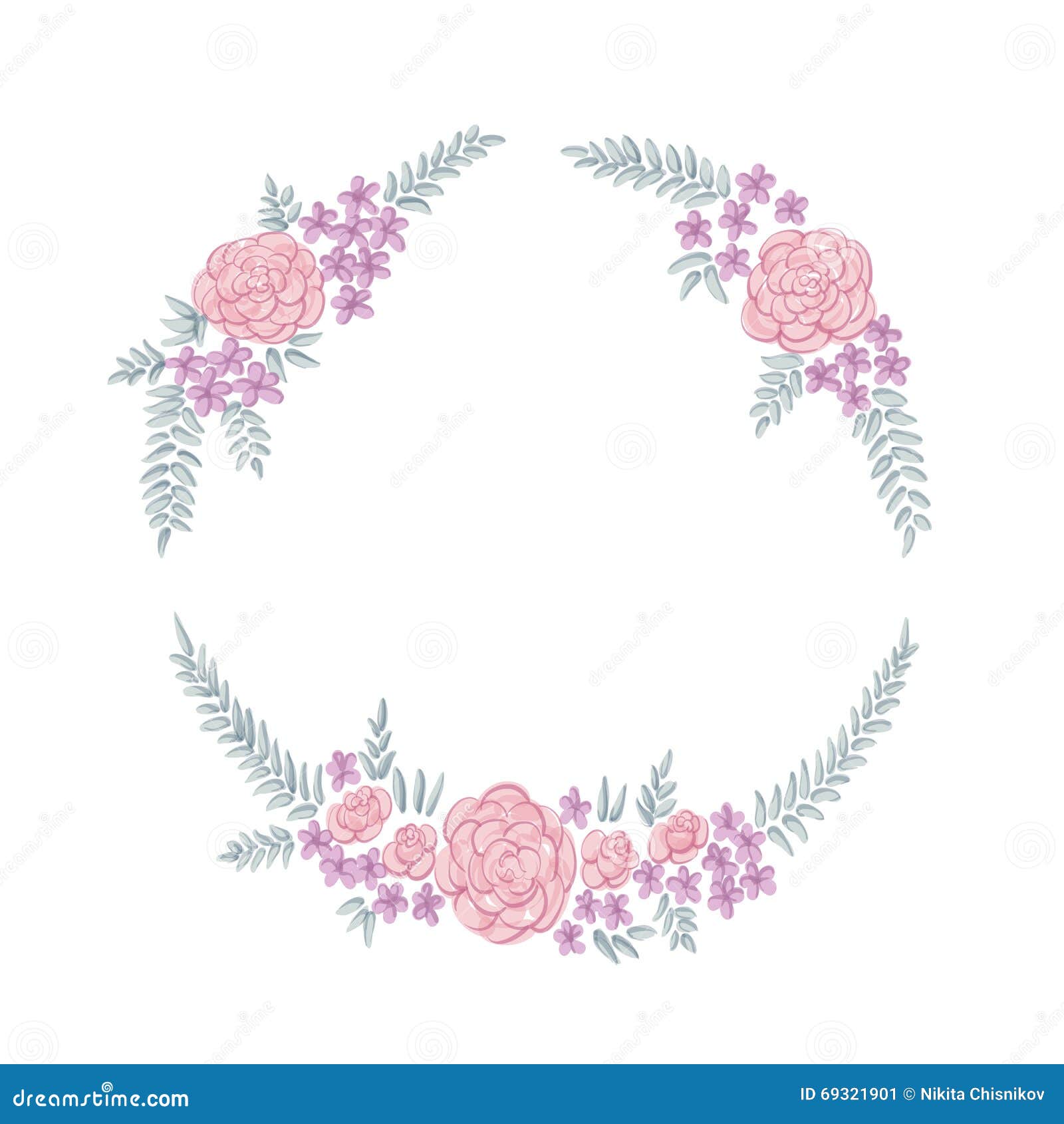 Floral ring frame stock vector. Illustration of herbal - 69321901