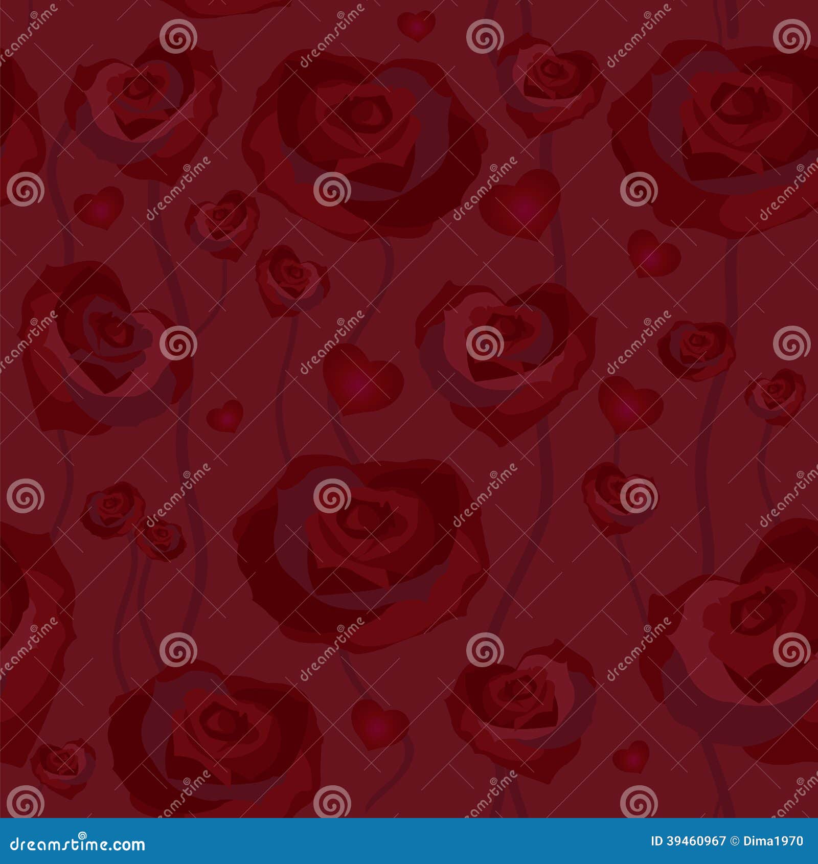 Floral Rose Background, Seamless Stock Illustration - Illustration of ...