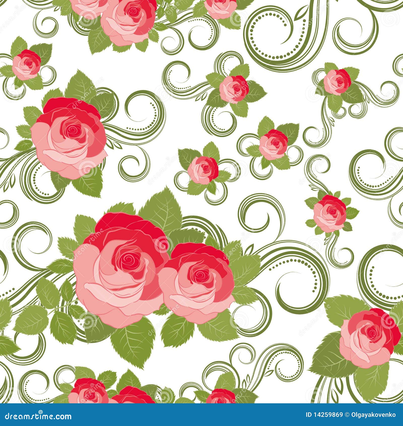 Floral Rose pattern stock vector. Illustration of merry - 14259869