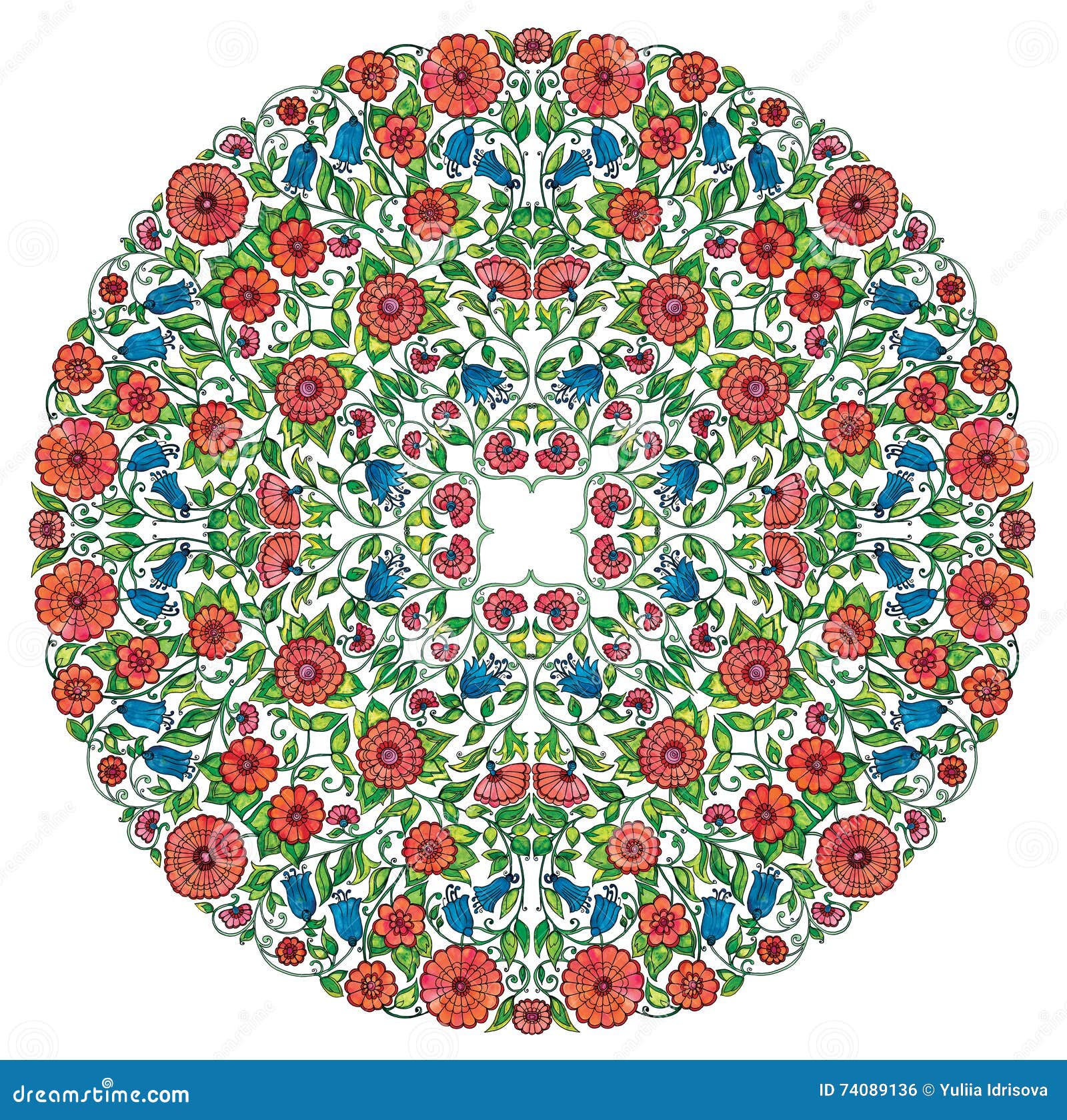 Floral rosette stock illustration. Illustration of pattern - 74089136