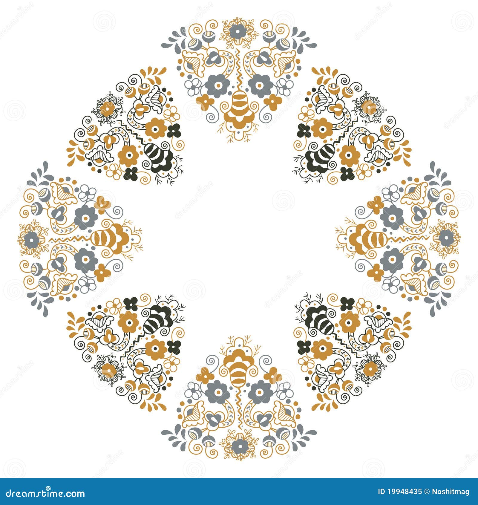 Floral round border stock vector. Illustration of flourish - 19948435