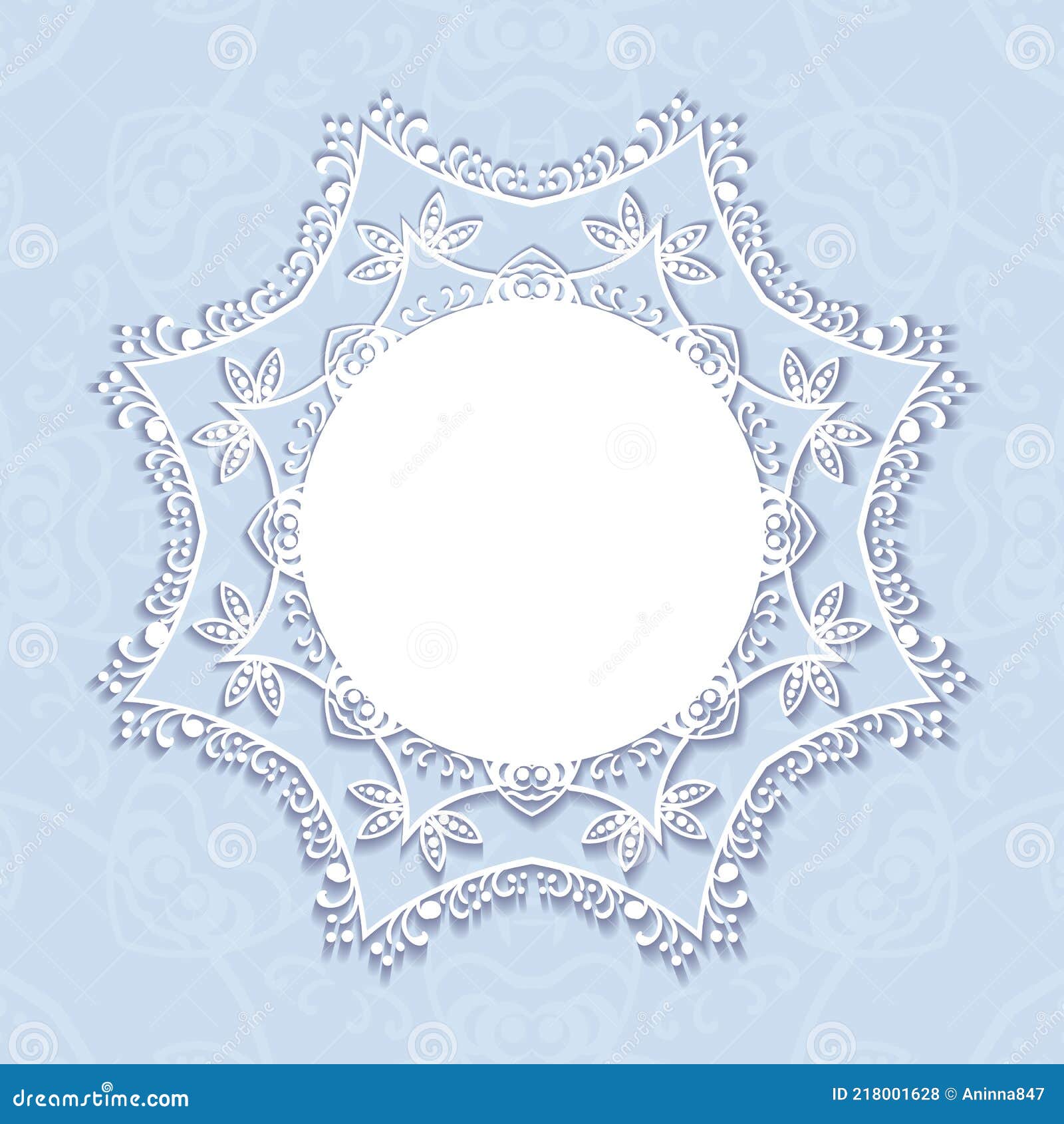 Floral Round Frame, Template for Design Stock Vector - Illustration of ...