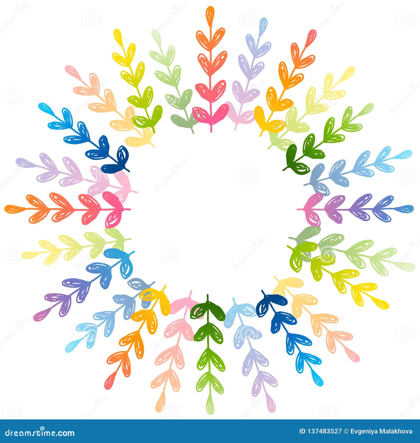 Floral Round Frame for Your Design Stock Vector - Illustration of ...