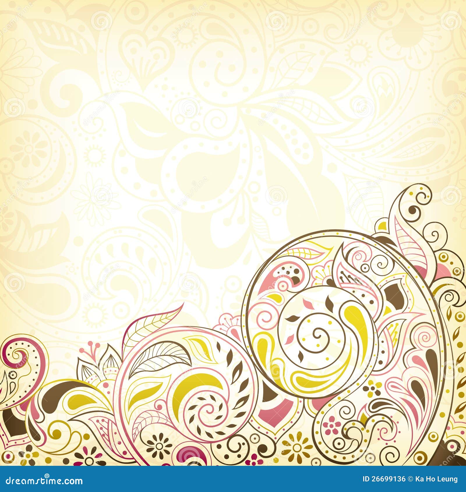 Floral Scroll stock illustration. Illustration of abstract - 26699136