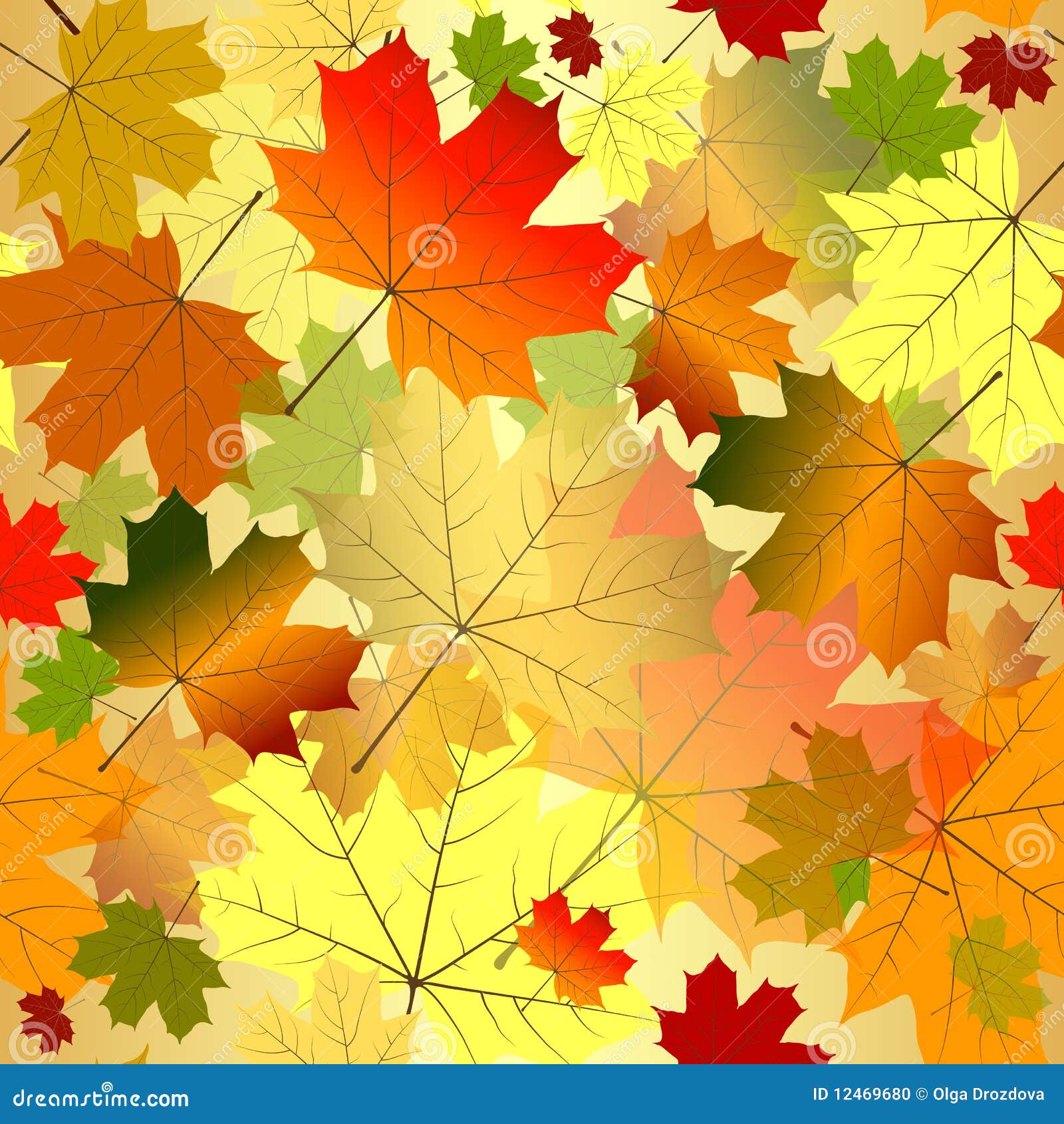 Floral Seamless Autumn Pattern Stock Vector - Illustration of filigree ...