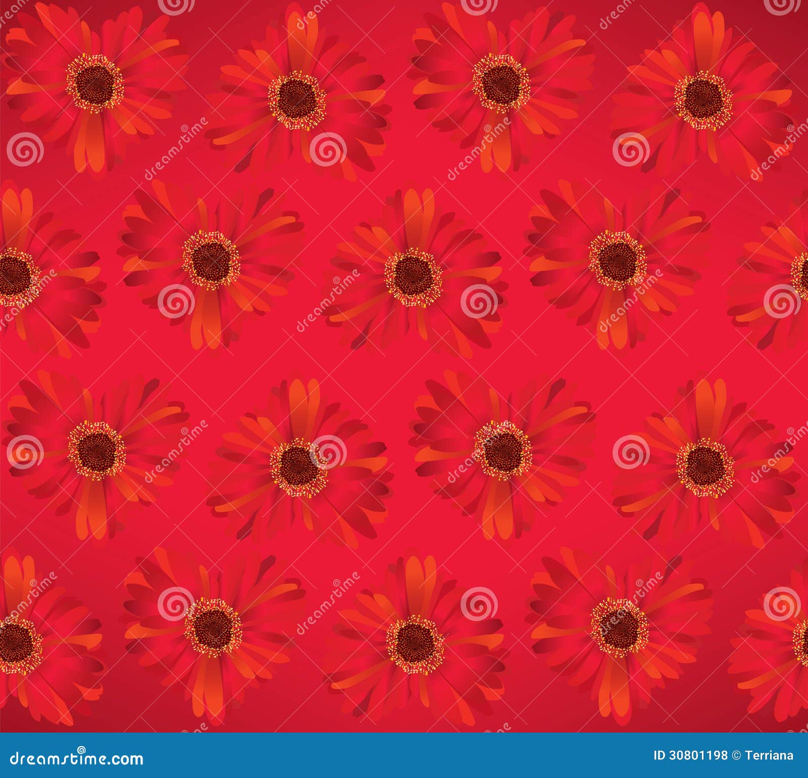 Floral Seamless Background. Flower Daisy Pattern. Stock Illustration ...
