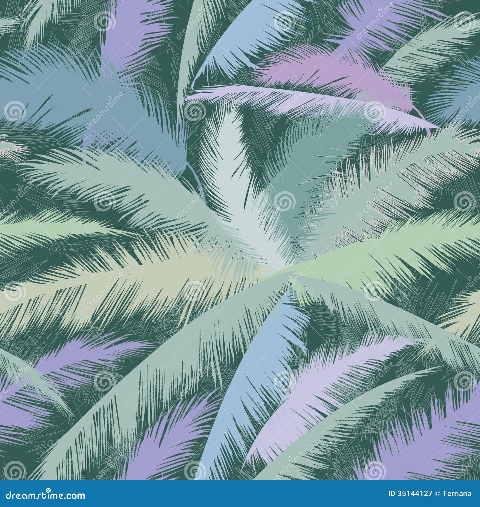 Floral Seamless Background. Palm Leaves Nature Green Texture. Stock ...