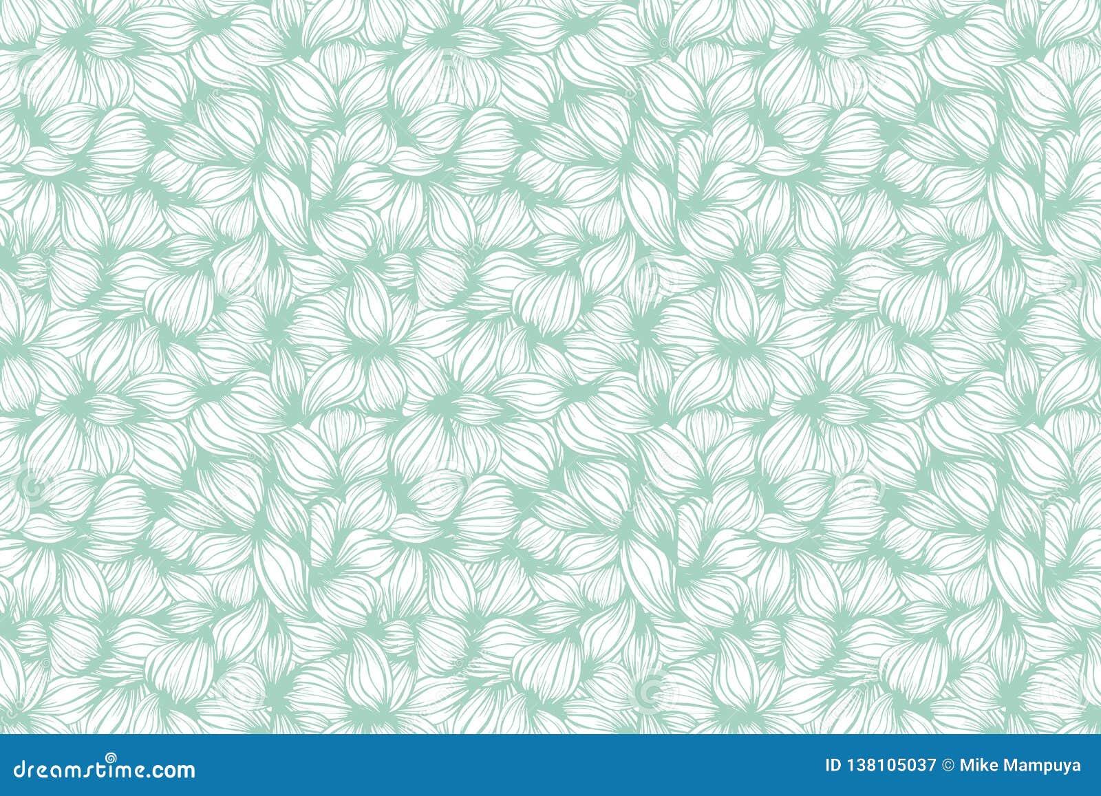 Floral Seamless Beautiful Pattern. Vector. Leaves Mint Green and White ...