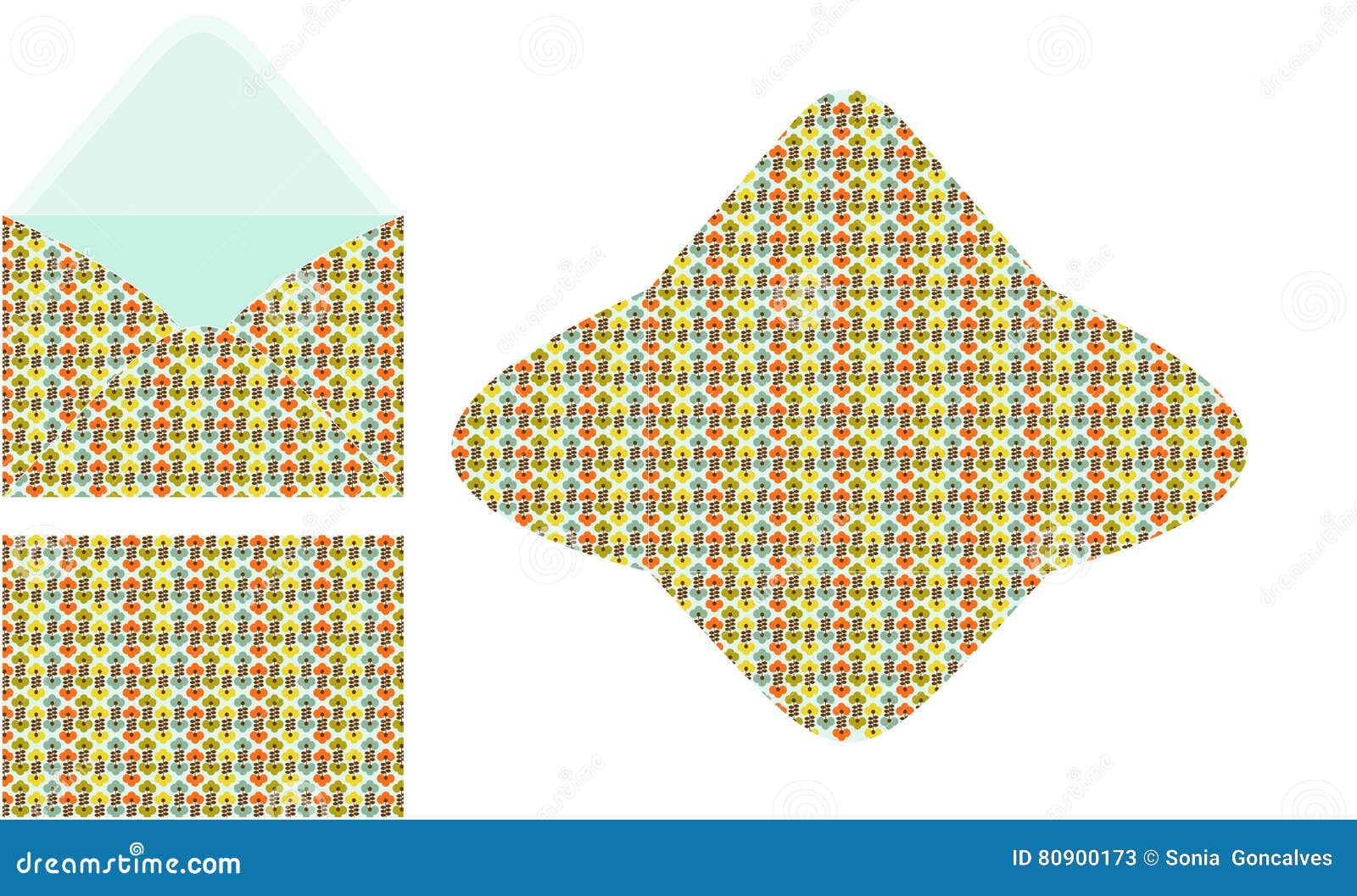 Floral Seamless C6 Envelope Template Stock Vector - Illustration of ...