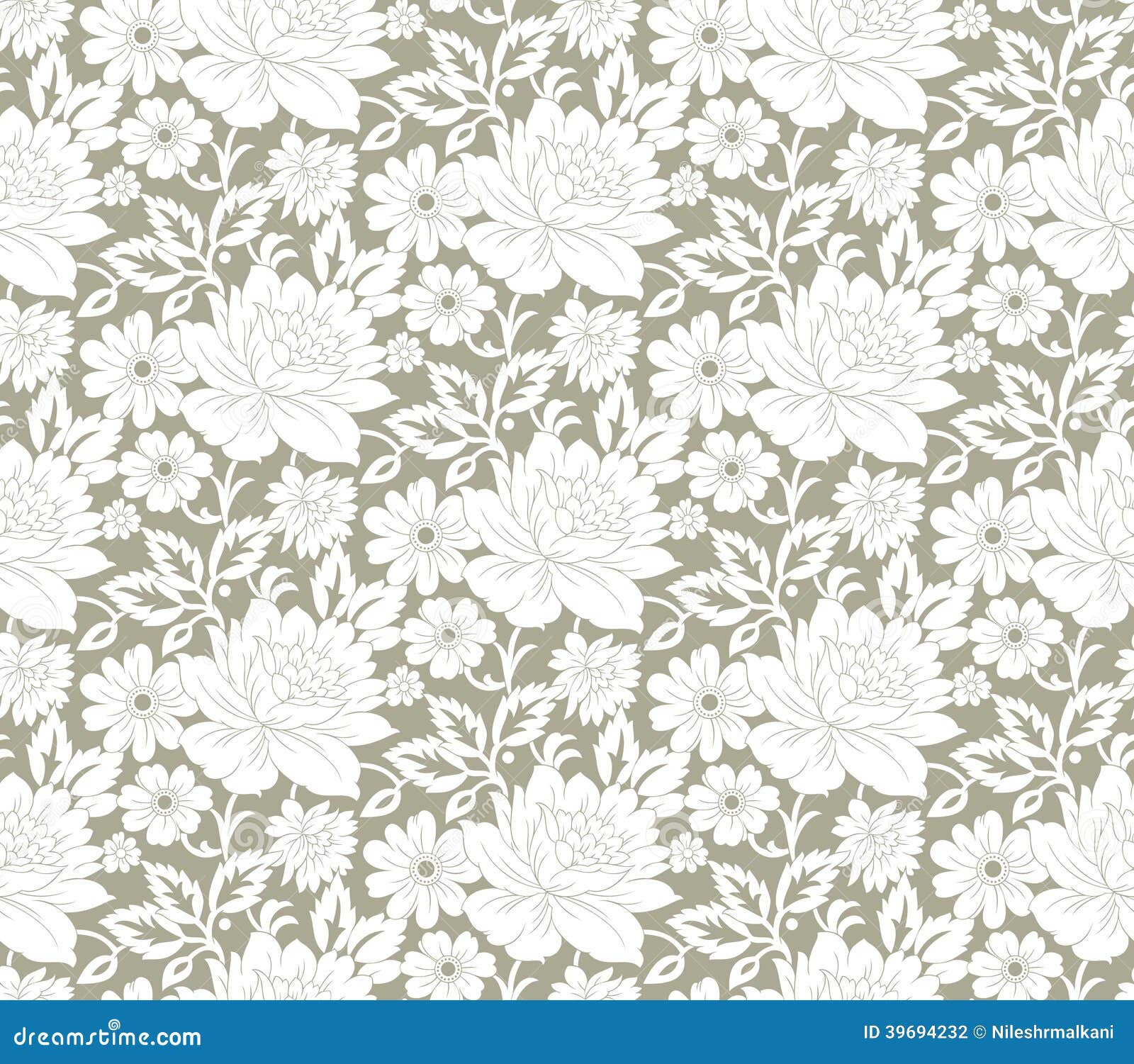Floral Seamless Fancy Wallpaper Stock Vector - Illustration of vector ...