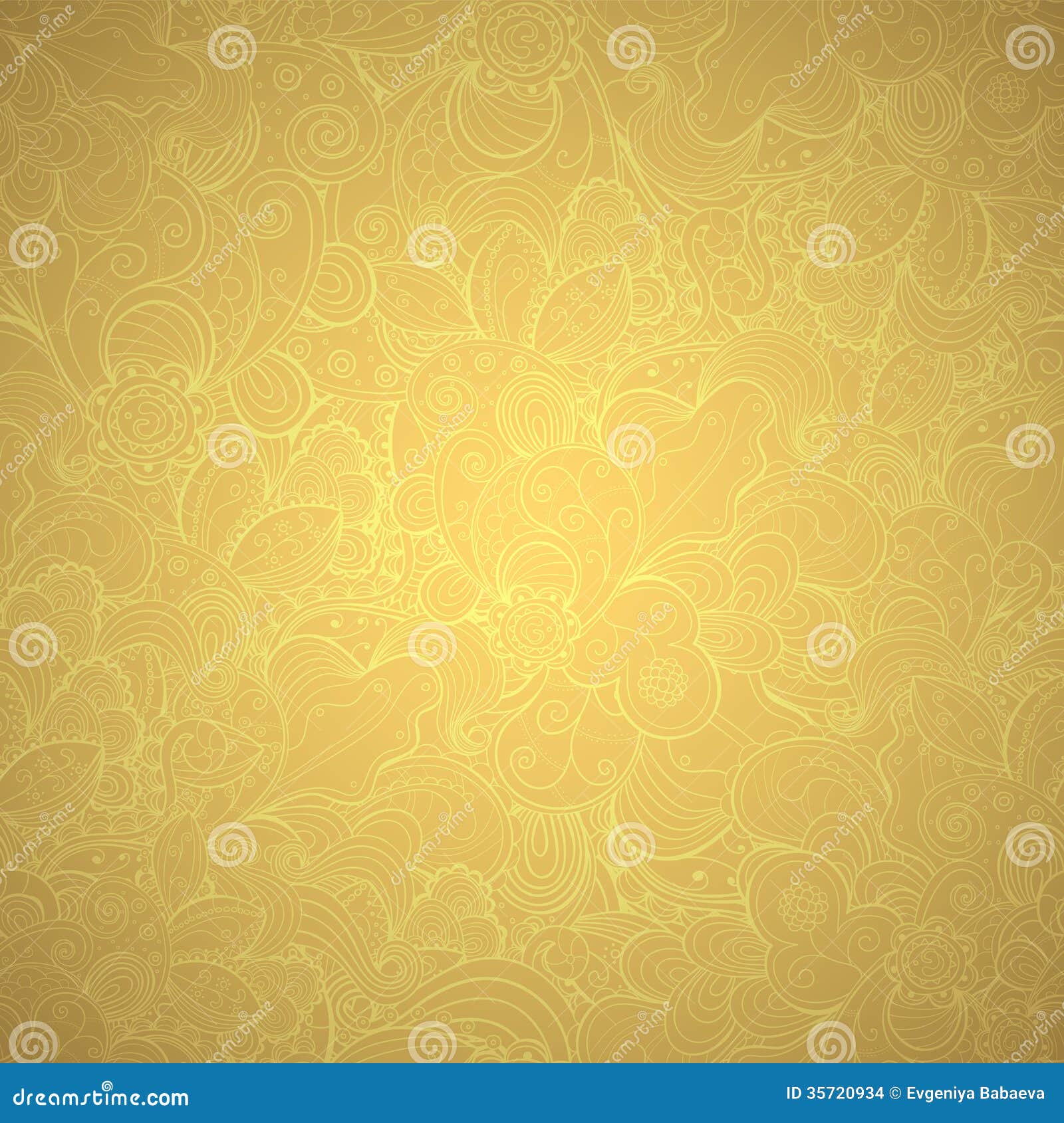Floral Seamless Gold Pattern. Stock Vector - Illustration of fashion ...