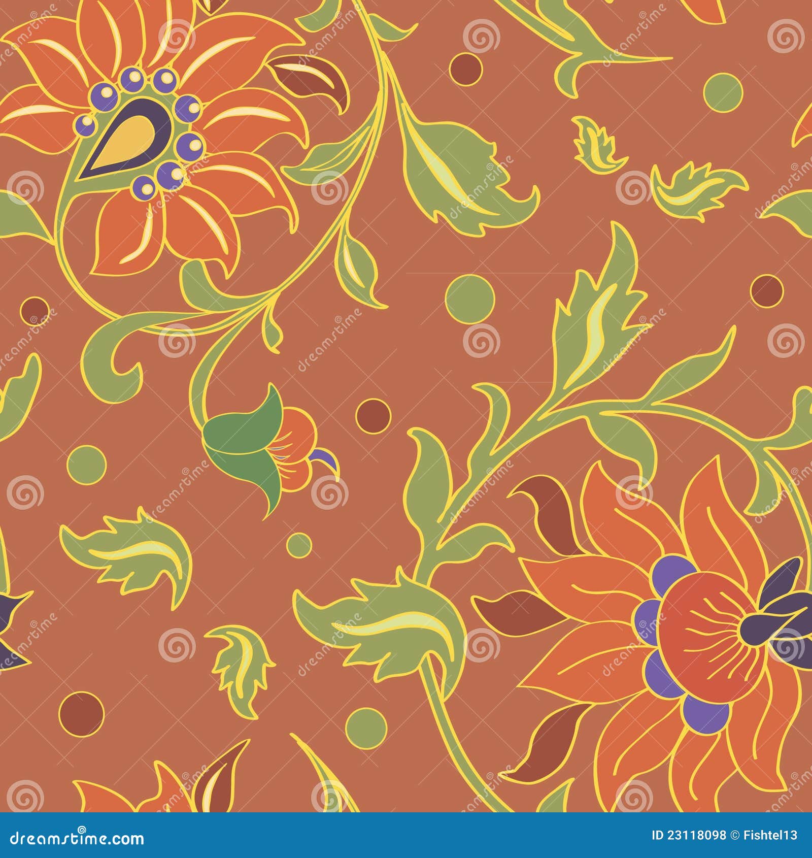 Floral seamless pattern stock vector. Illustration of color - 23118098