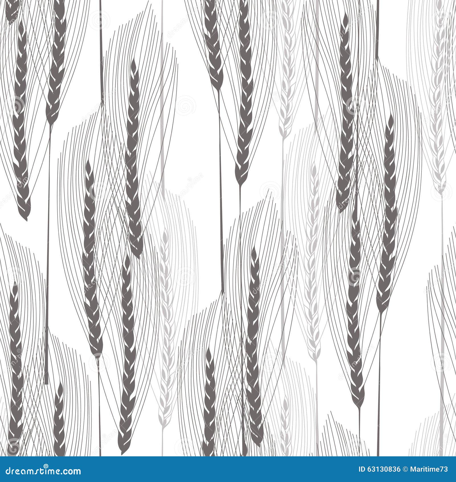 Floral Seamless Pattern with Abstract Ears of Grain. Stock Illustration ...